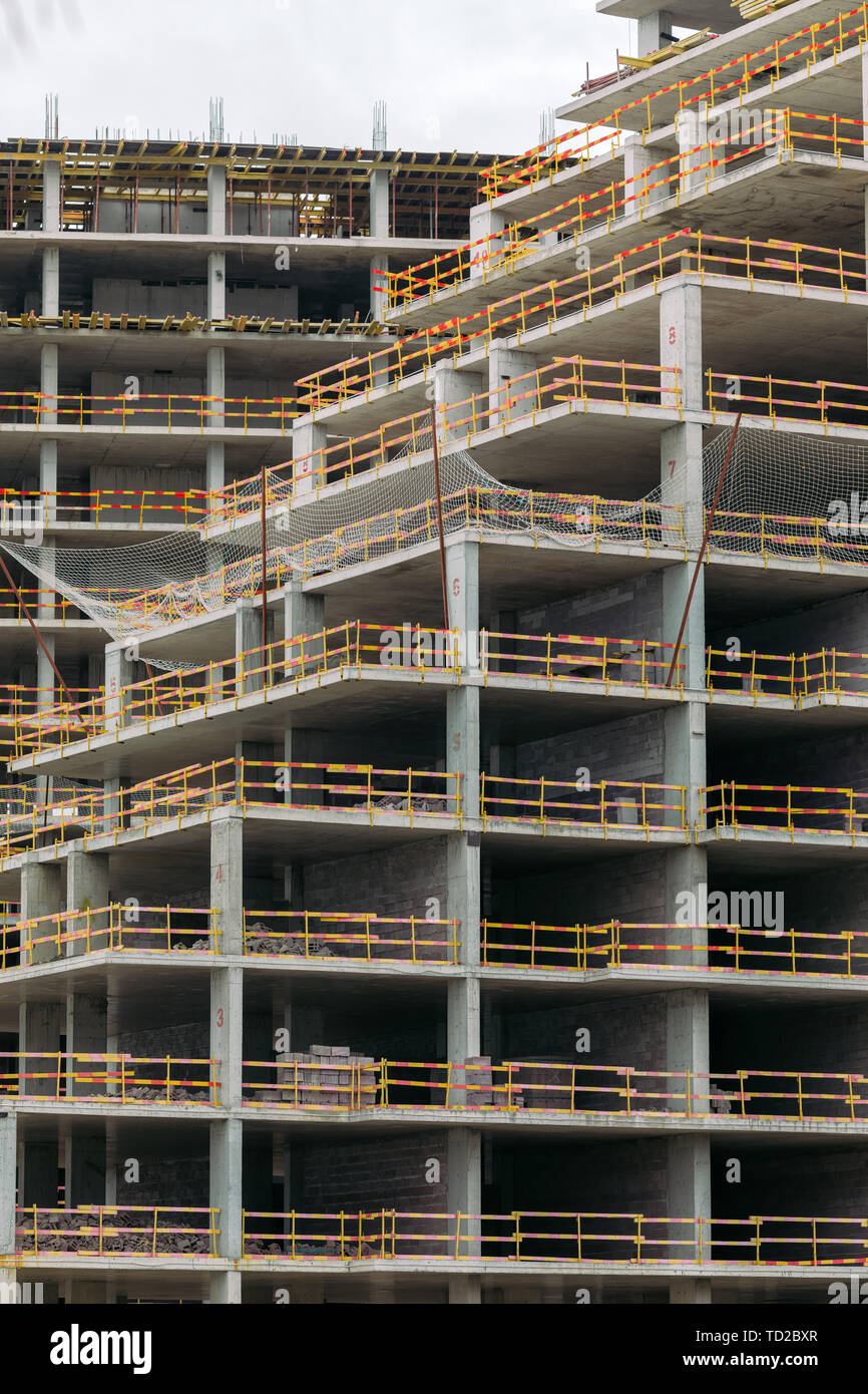 building construction site against sky background. construction of new ...