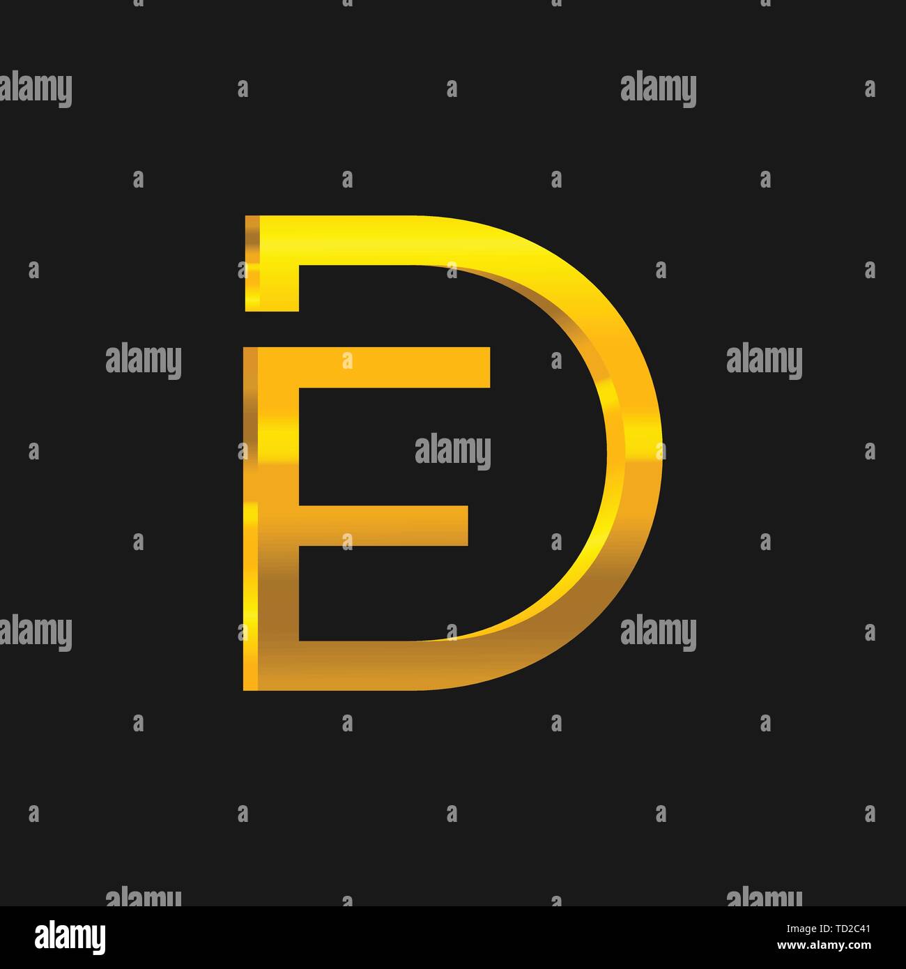 Df Letter Gold Gradient Logo Design Vector Illustration Template Stock Vector Image And Art Alamy