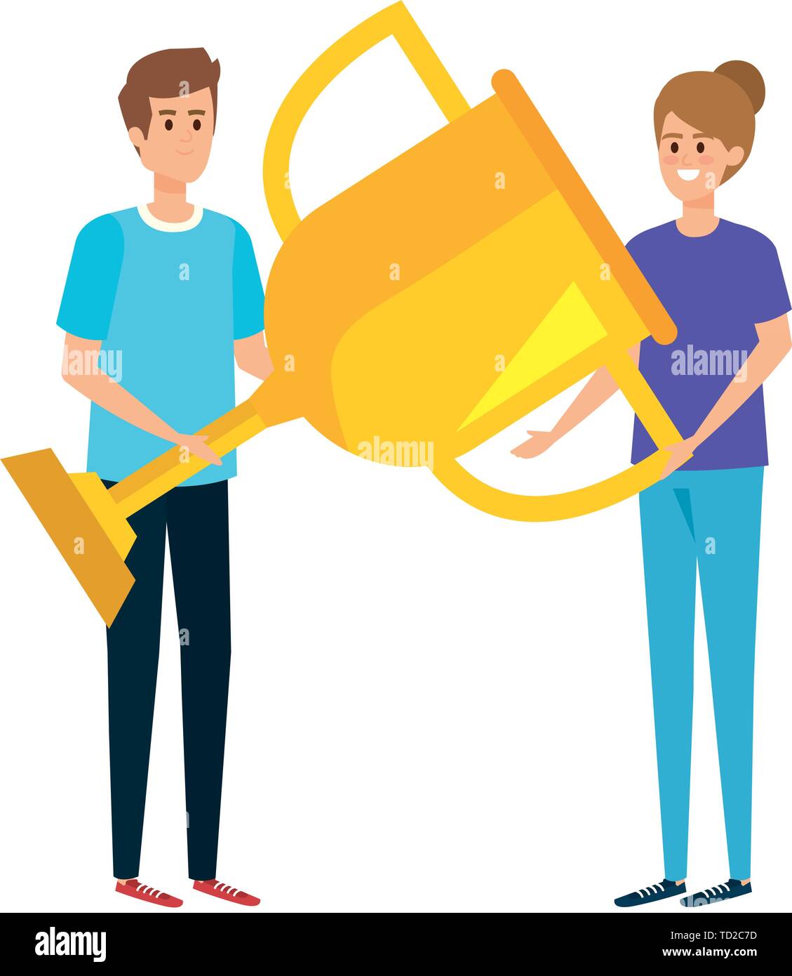 Celebration trophy cup lifting Stock Vector Images - Alamy