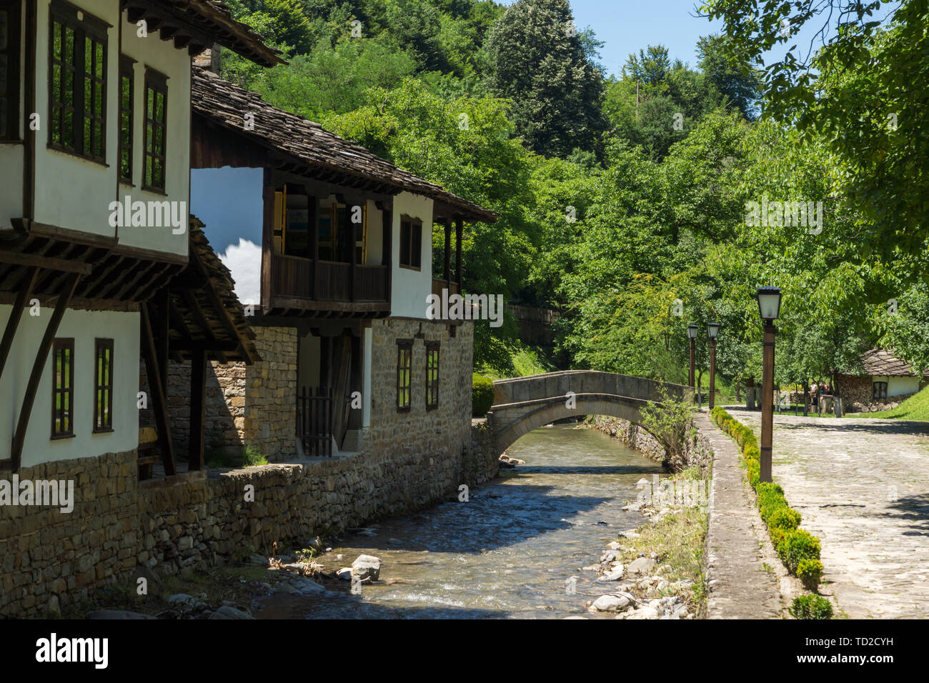 ETAR, GABROVO, BULGARIA- JULY 6, 2018: Old house in Ethno village Etar ...