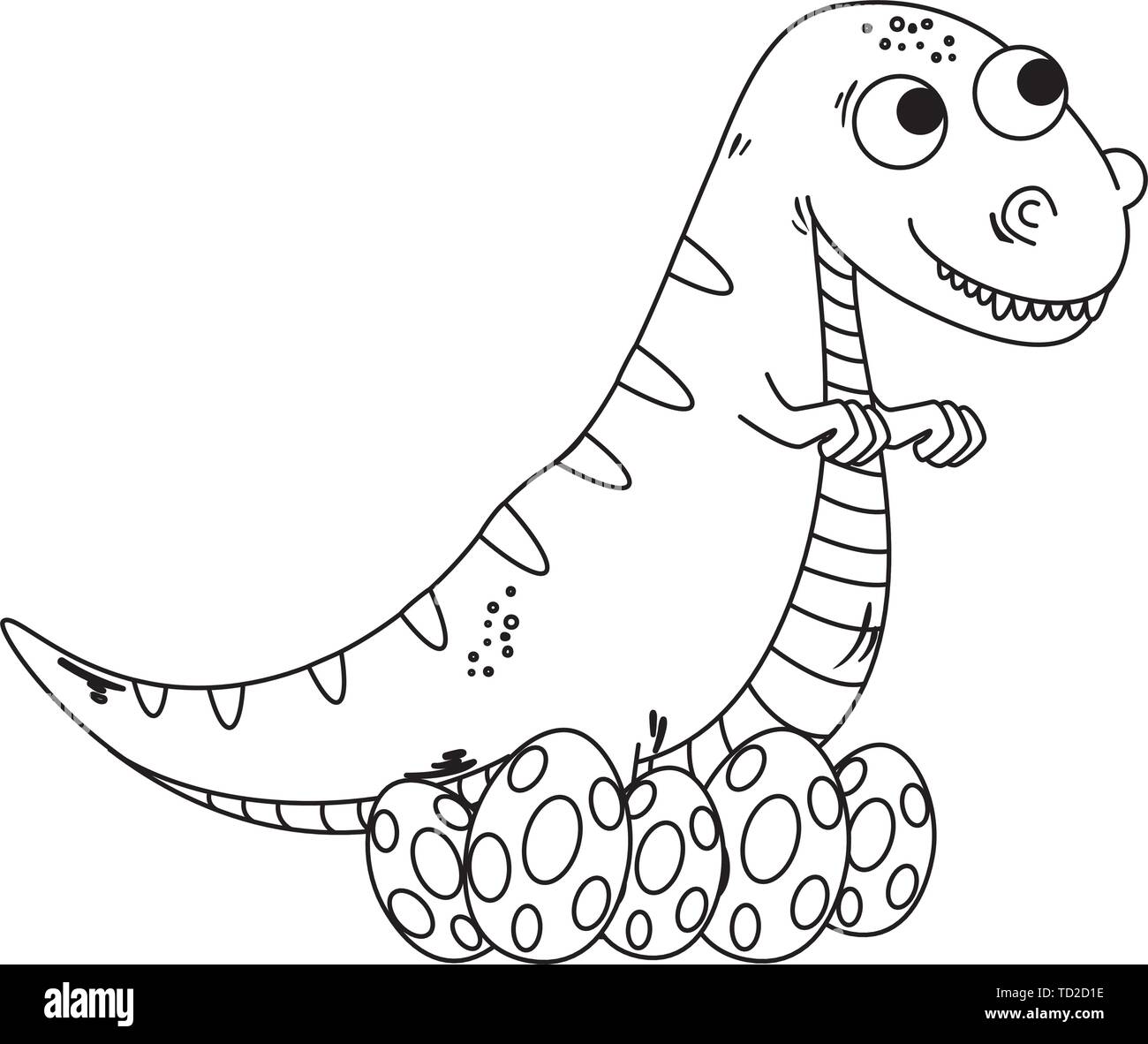 mother tyrannosaurus rex care of their eggs comic character Stock ...