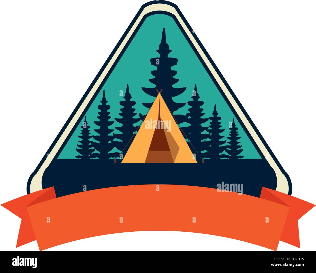 frame with camping zone and tent scene Stock Vector Image & Art - Alamy
