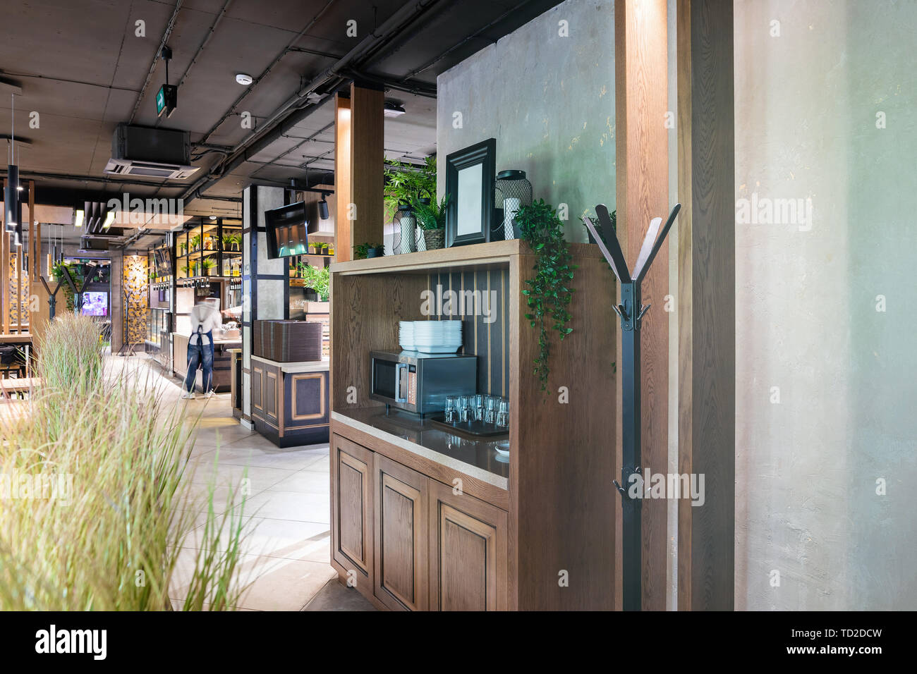 Minsk, Belarus - May 29, 2019: close shot of self-service zone Stock ...