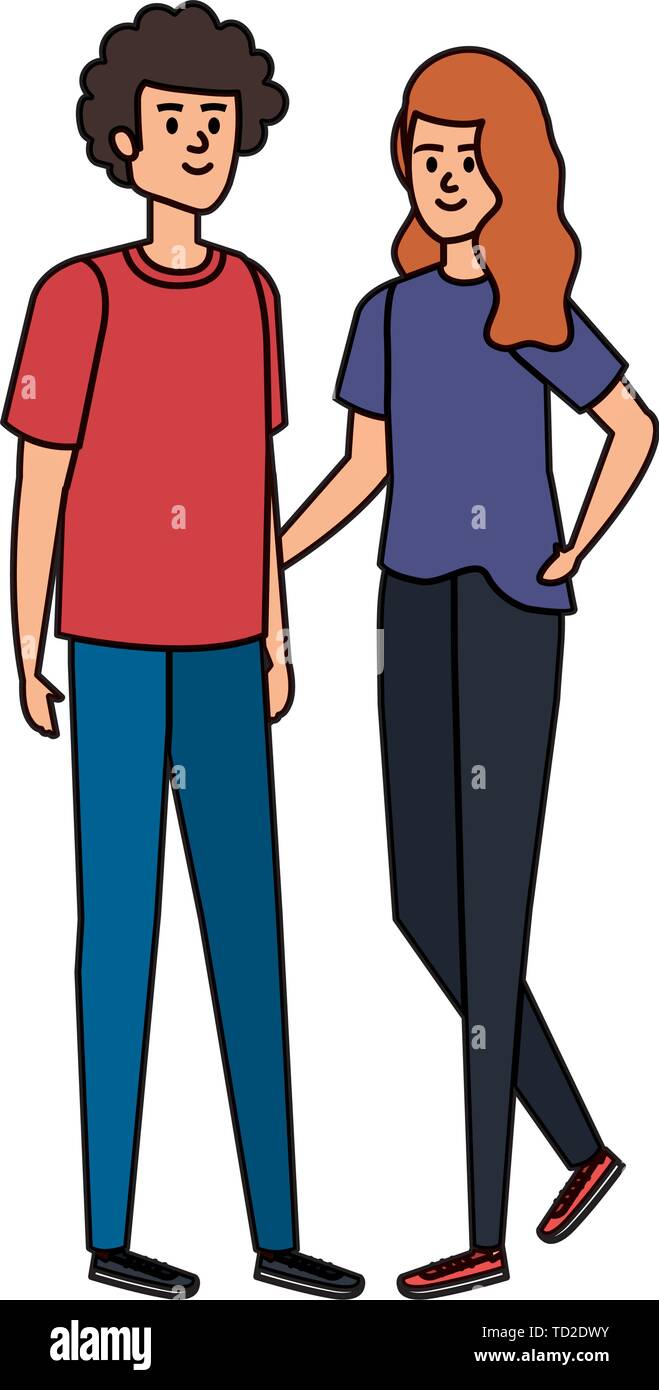 young couple lovers avatars characters Stock Vector Image & Art - Alamy