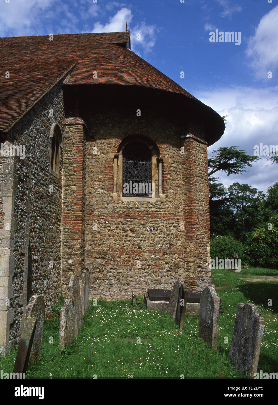 Semi-circular apse of St Michael and All Angels church, Copford, Essex ...