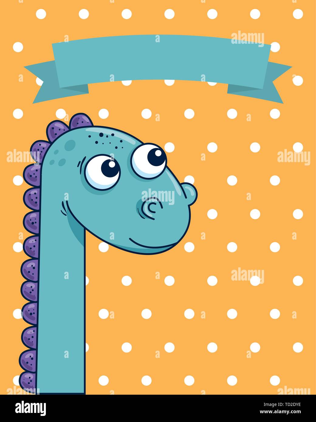 cute diplodocus with ribbon frame poster Stock Vector Image & Art - Alamy