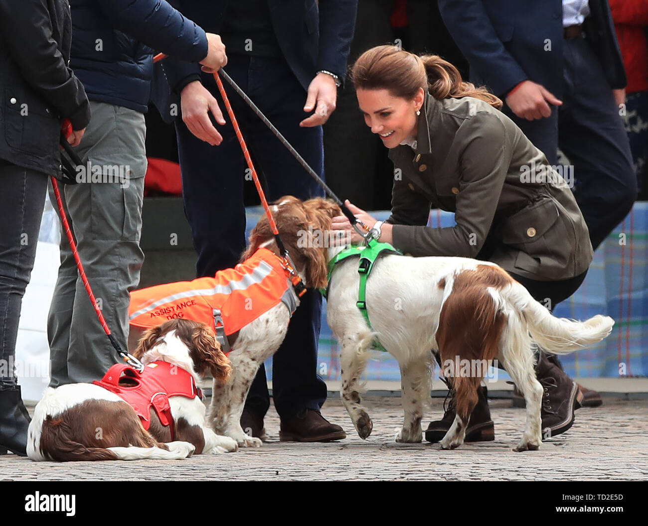 The Duchess of Cambridge meets working dogs on a walkabout in Keswick ...