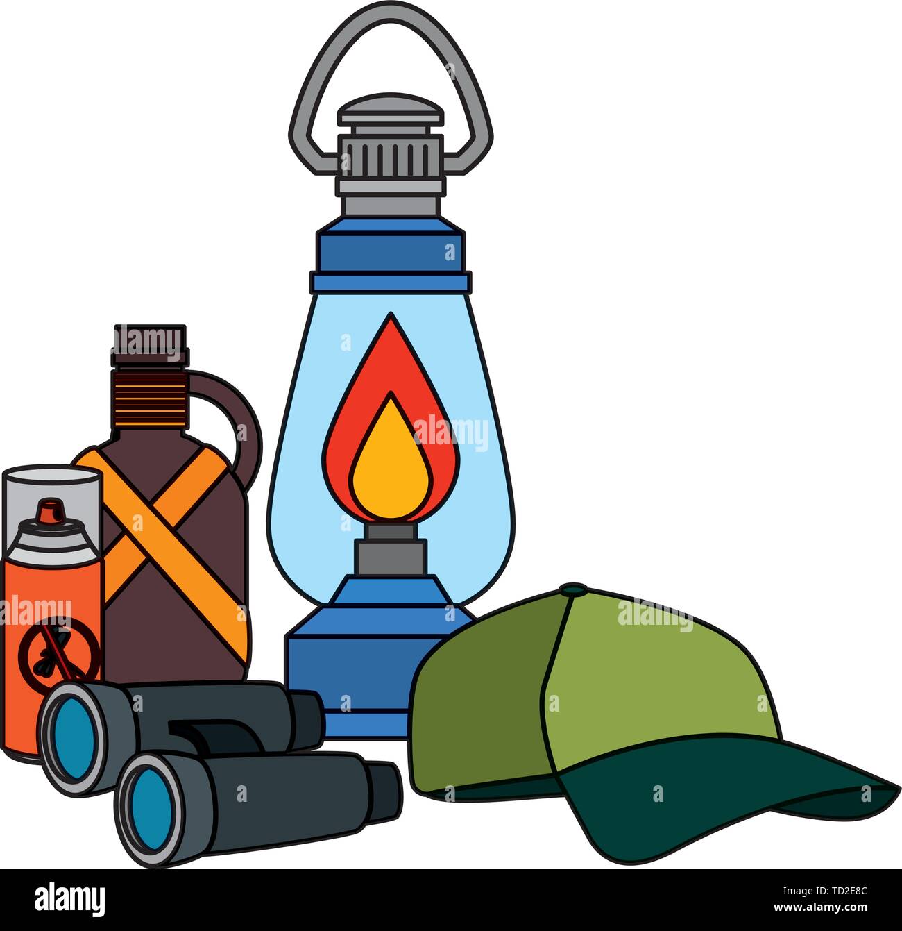 Kerosene lamp simple vector Cut Out Stock Images & Pictures - Alamy