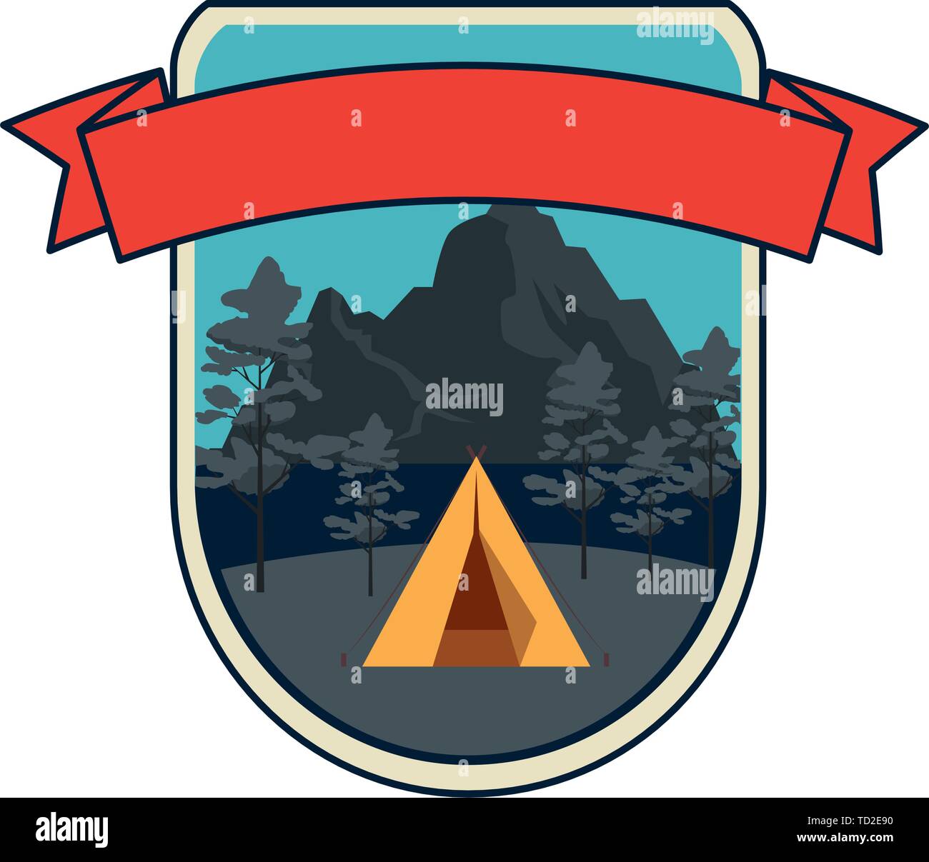 frame with camping zone and tent scene Stock Vector Image & Art - Alamy