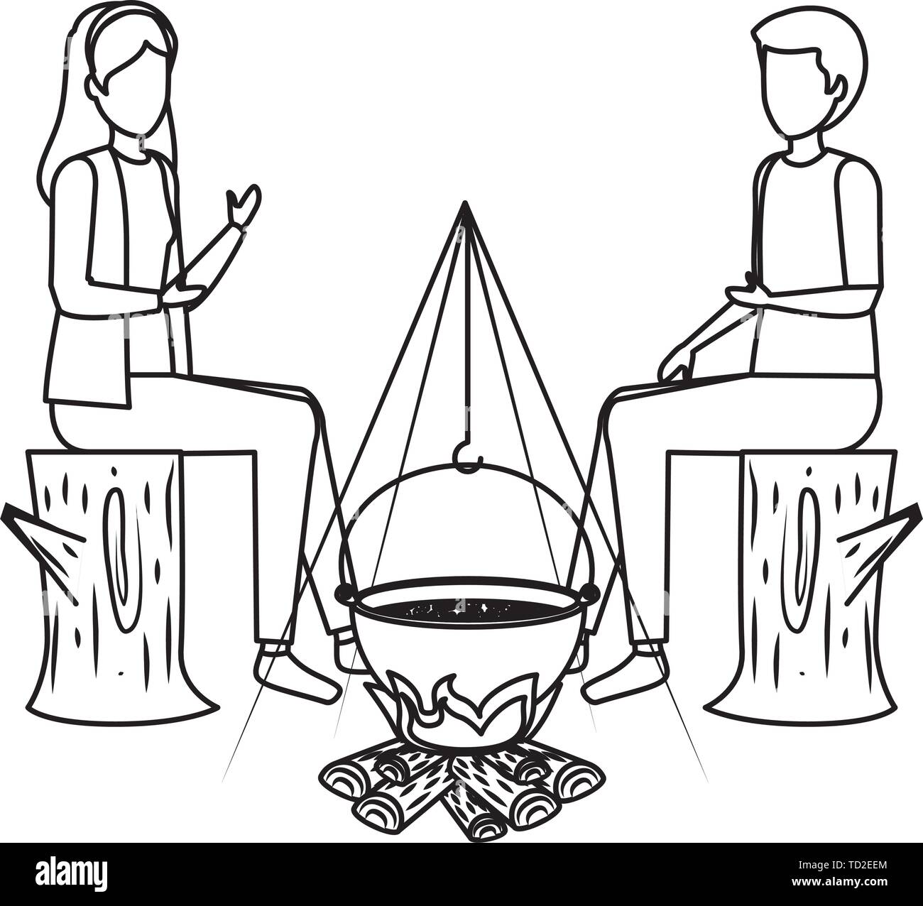 Woman and firewood Stock Vector Images - Alamy