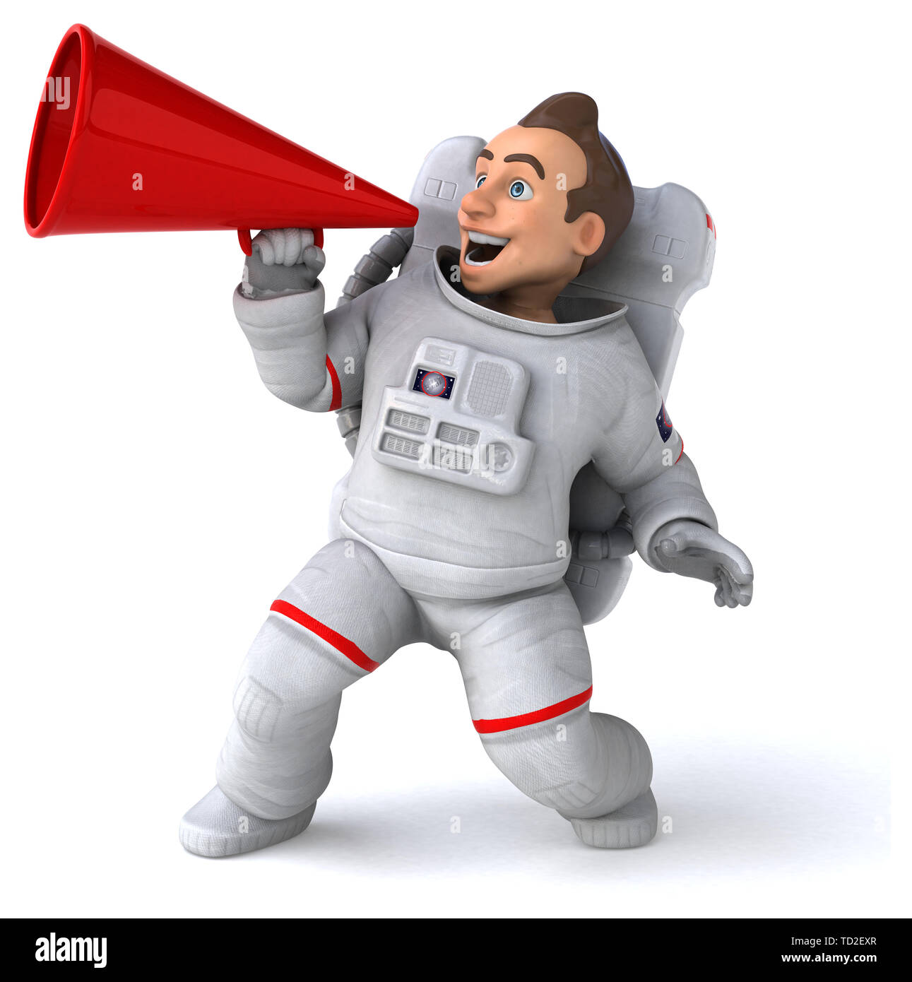 Fun astronaut - 3D Illustration Stock Photo - Alamy