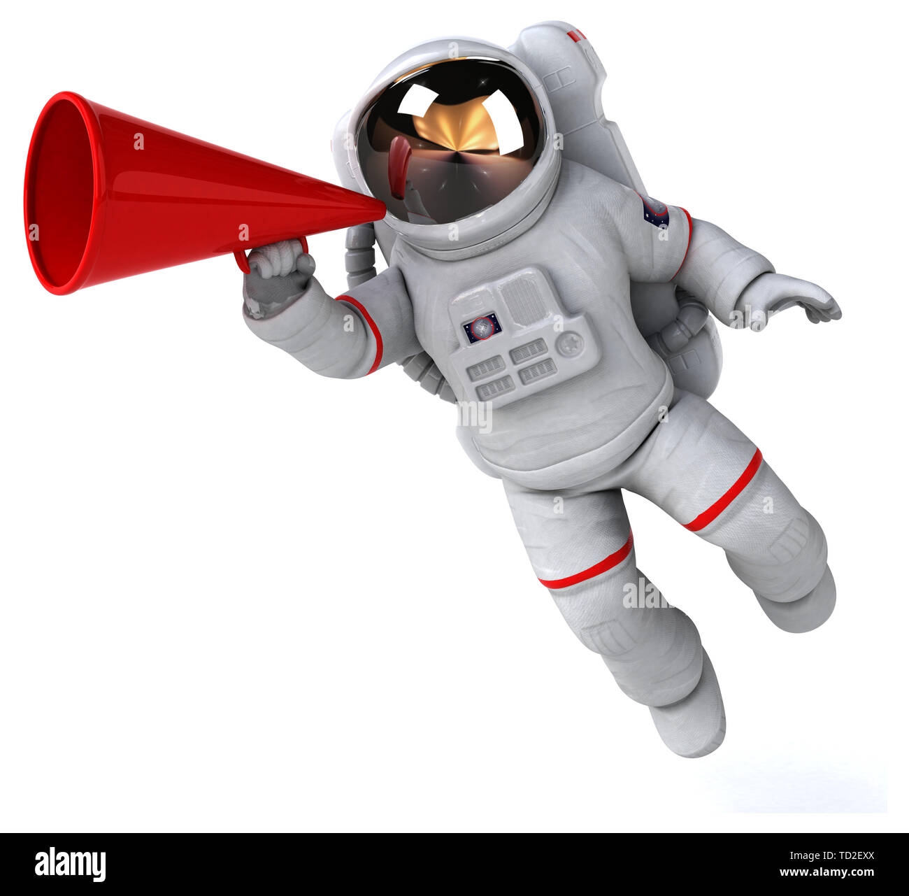 Fun astronaut - 3D Illustration Stock Photo - Alamy