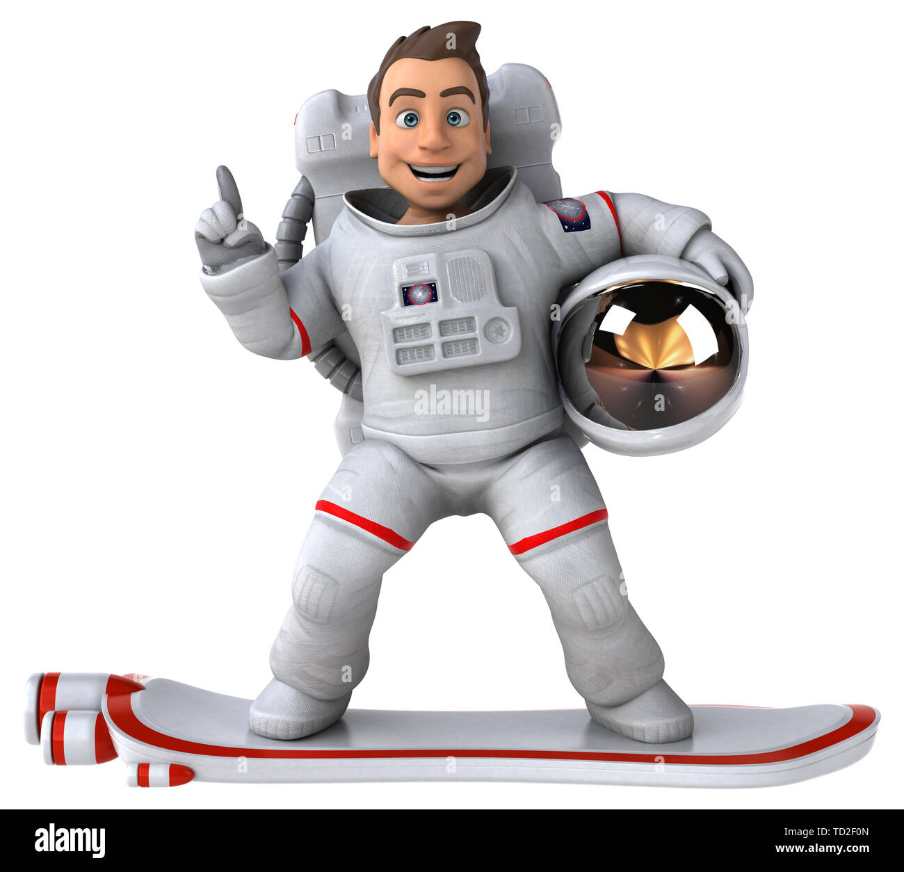 Fun astronaut - 3D Illustration Stock Photo - Alamy