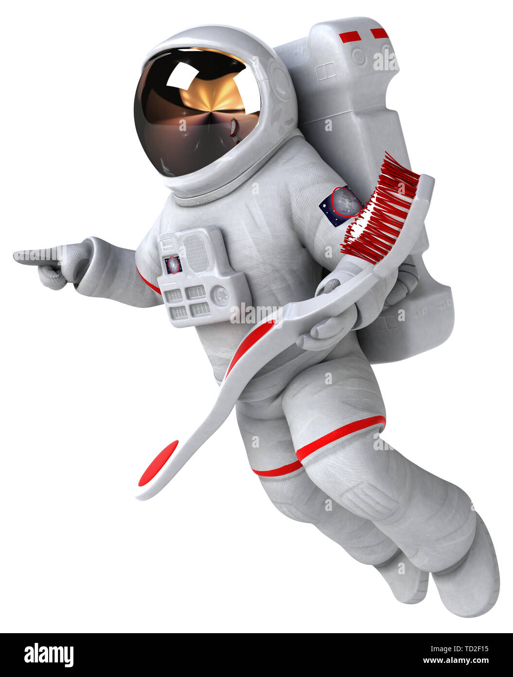 Fun astronaut - 3D Illustration Stock Photo - Alamy