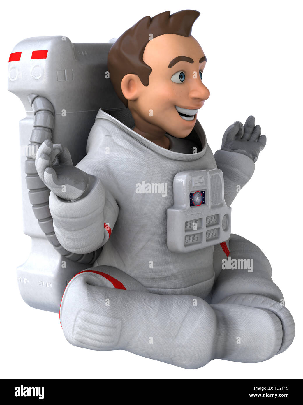 Fun astronaut - 3D Illustration Stock Photo - Alamy