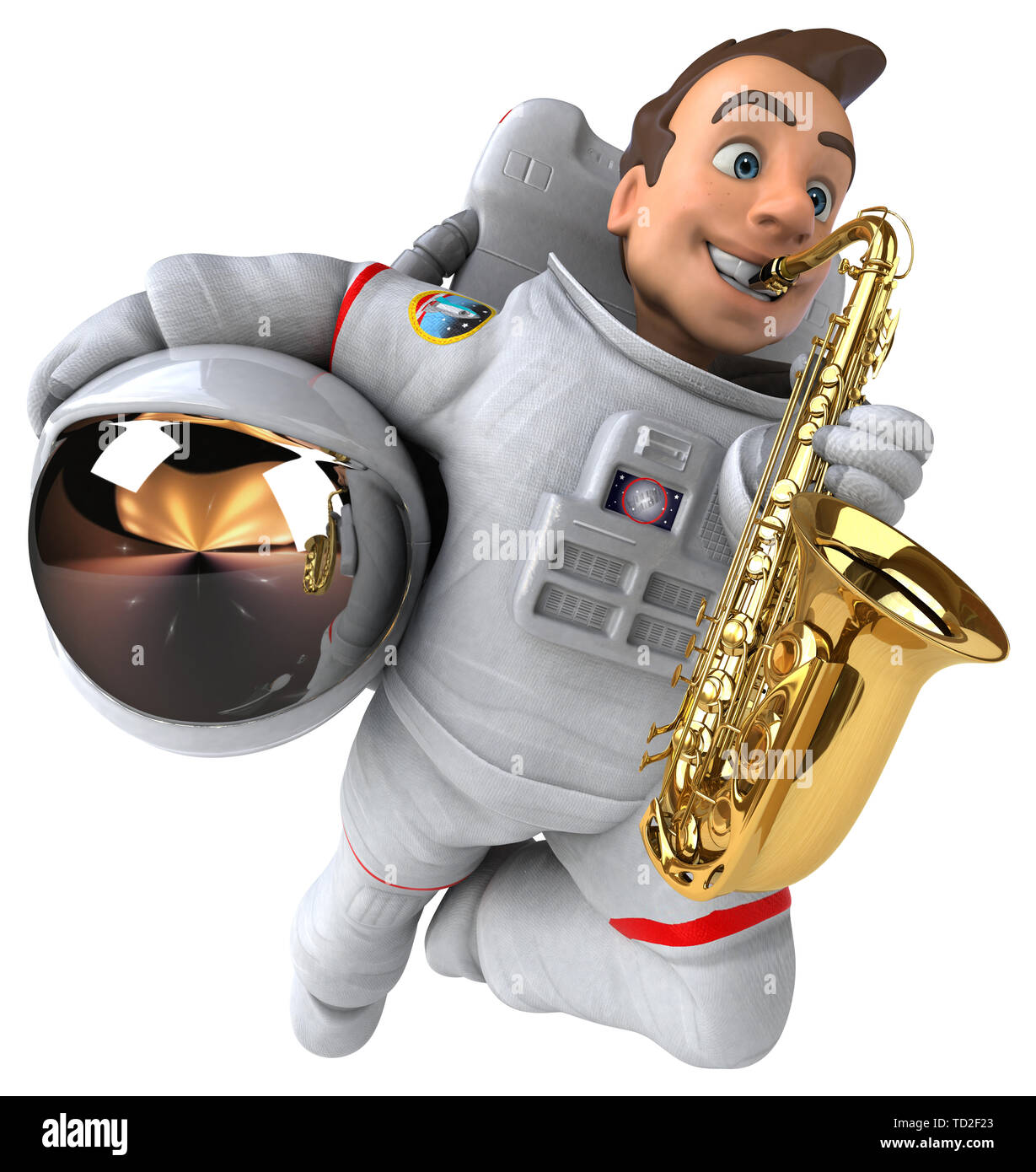 Fun astronaut - 3D Illustration Stock Photo - Alamy