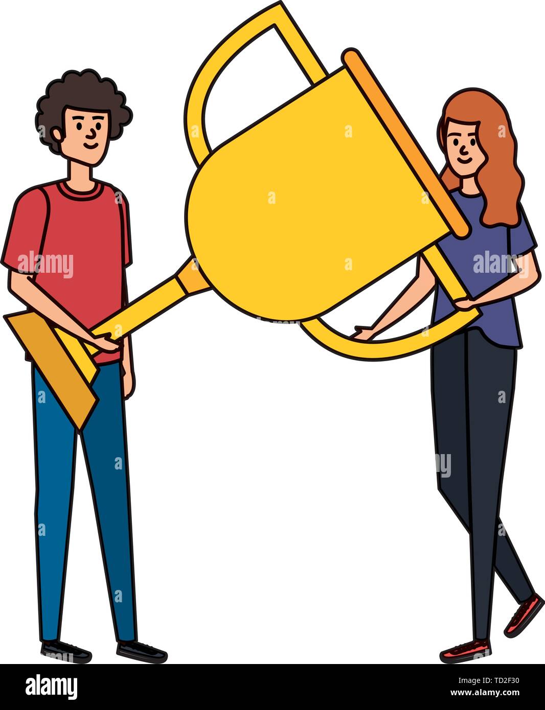 Celebration trophy cup lifting Stock Vector Images - Alamy