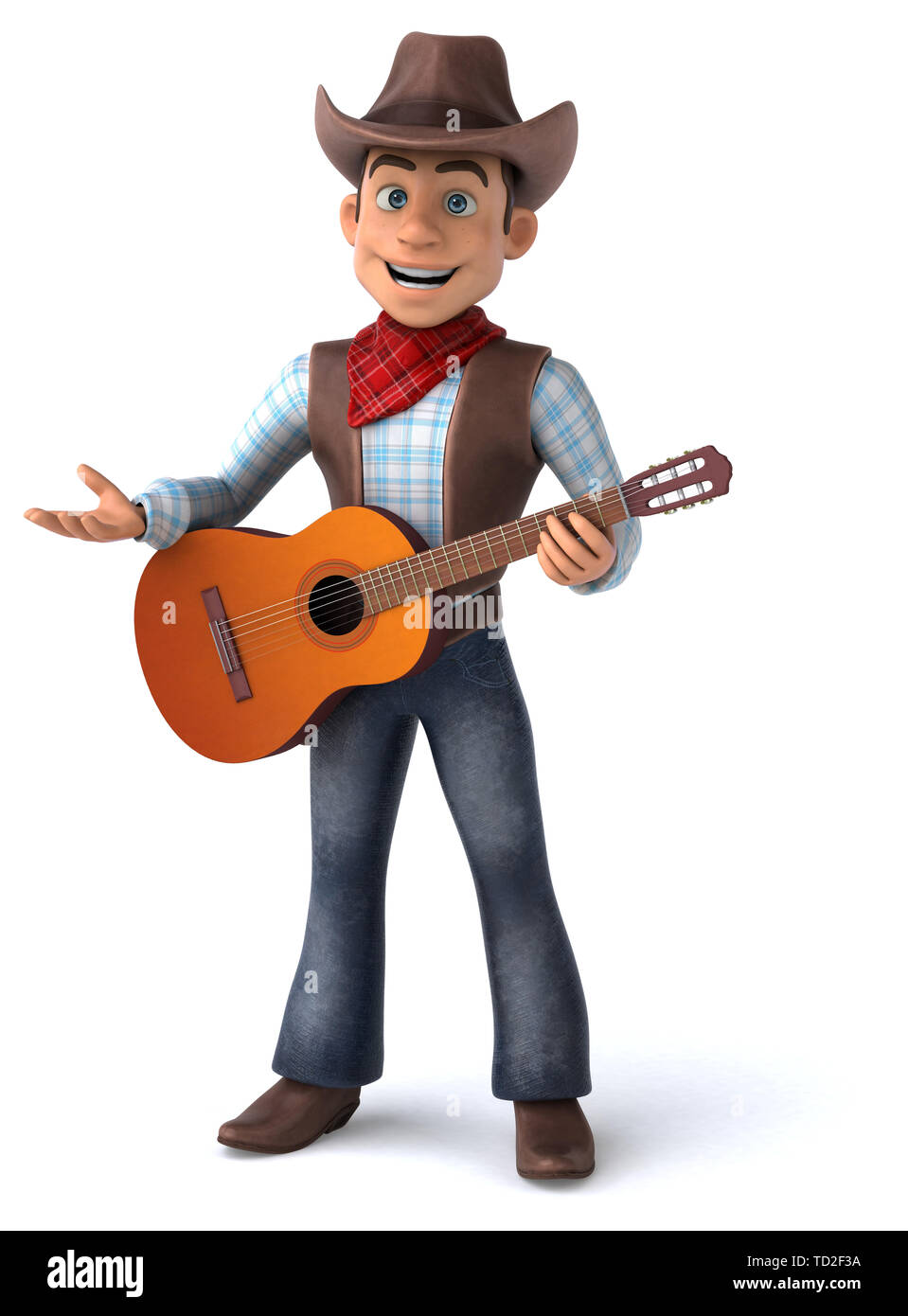 Fun Cowboy - 3D Illustration Stock Photo - Alamy