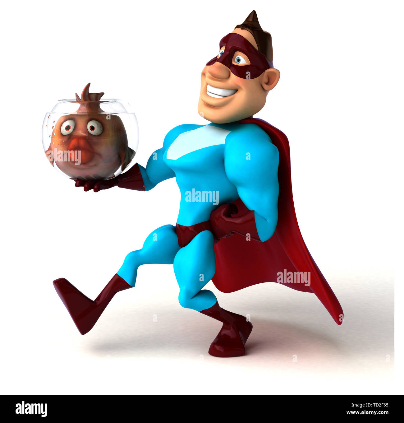 Fun superhero - 3D Illustration Stock Photo - Alamy