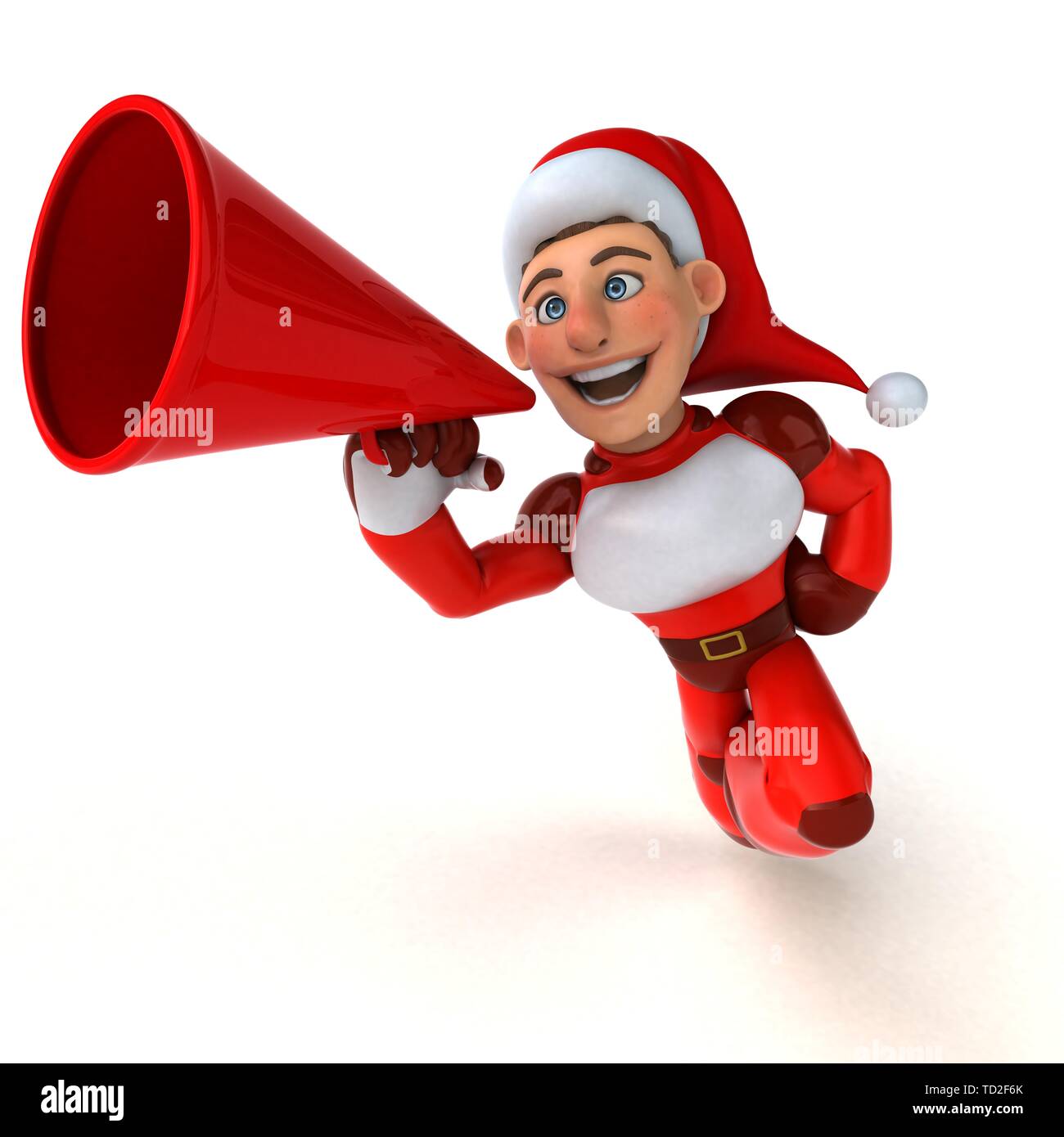 Fun Super Santa Claus - 3D Illustration Stock Photo - Alamy
