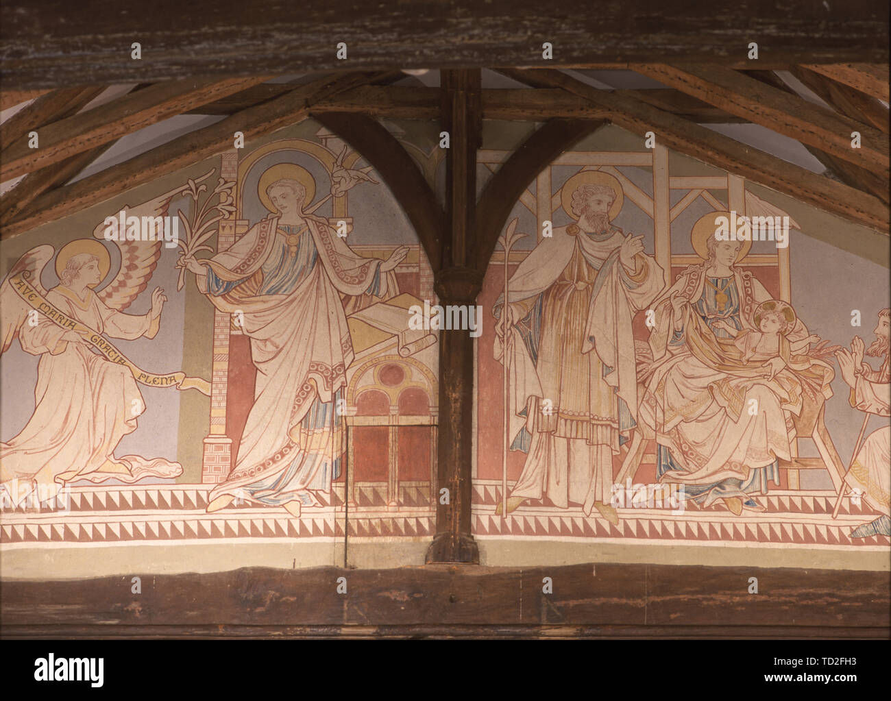Wall paintings depicting the annunciation and the nativity, St Michael ...