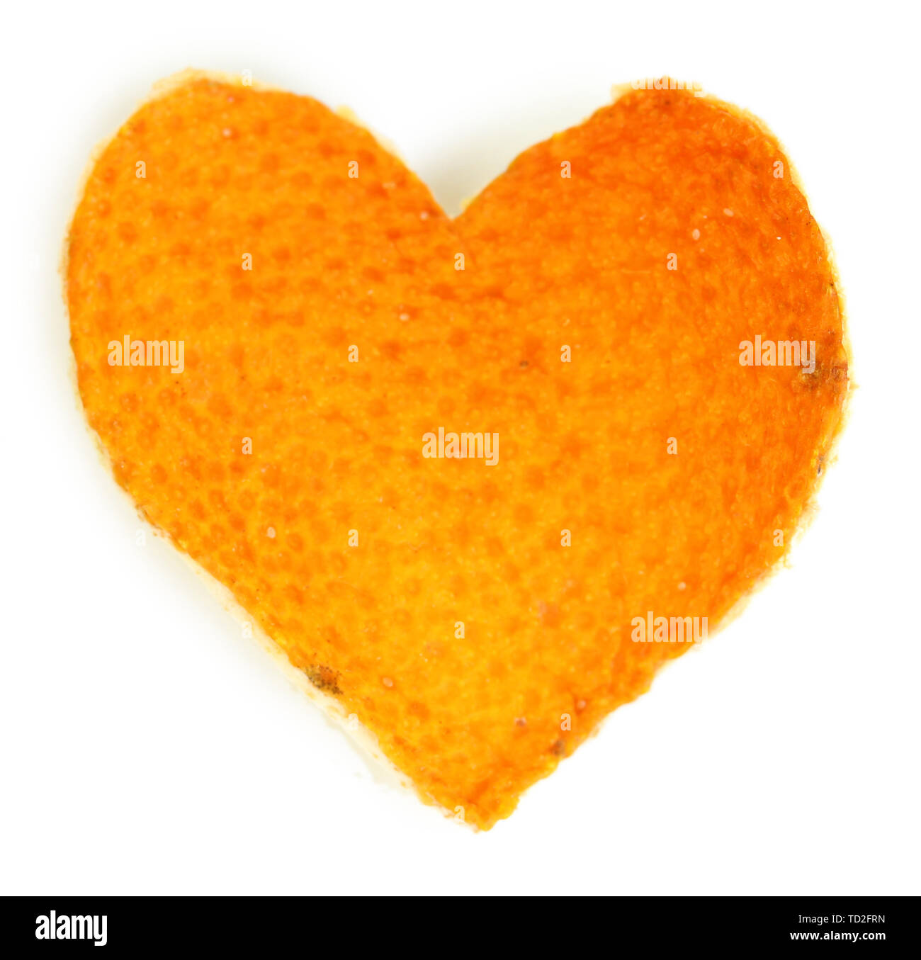Decorative heart from dry orange peel isolated on white Stock Photo - Alamy