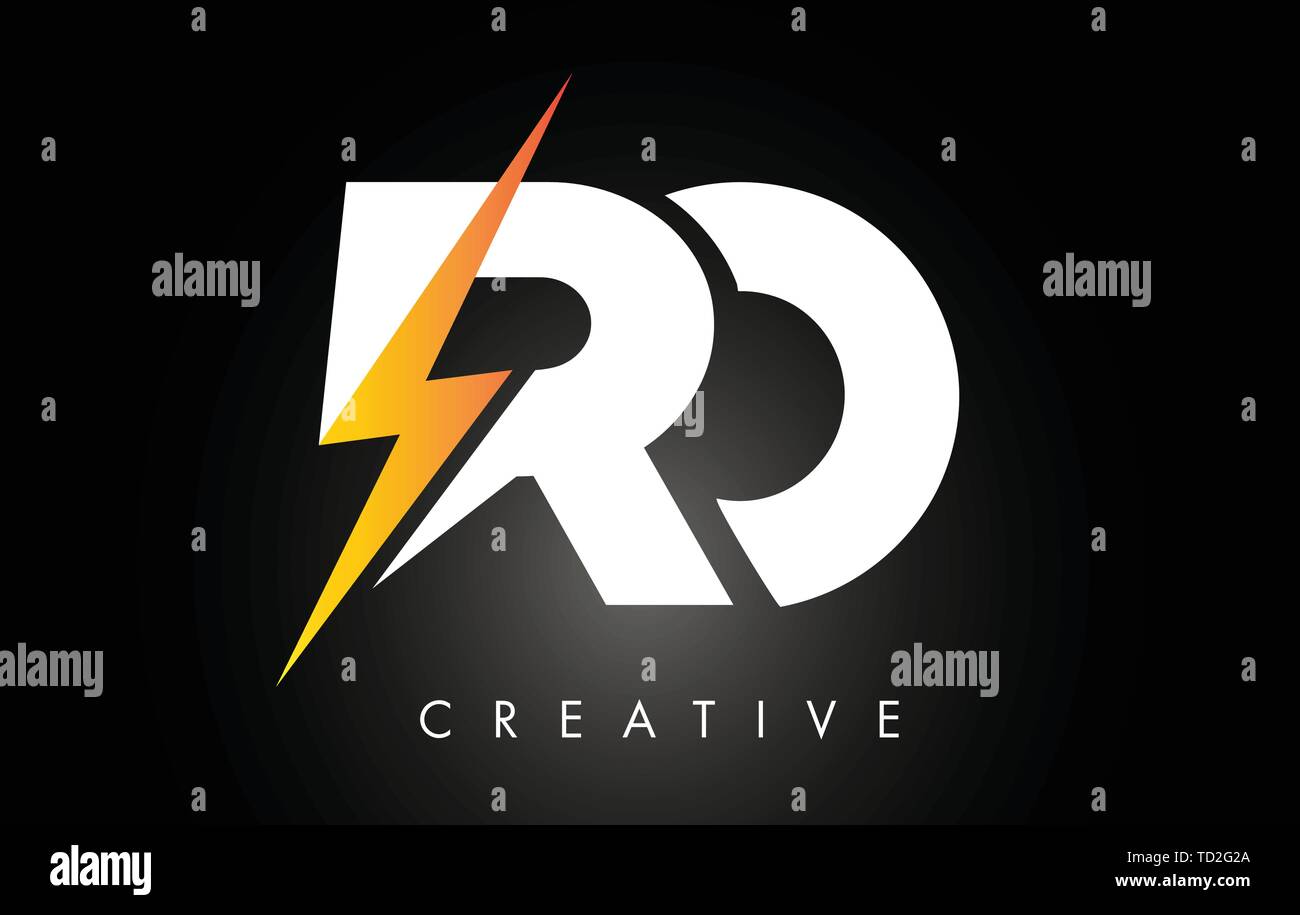 RO Letter Logo Design With Lighting Thunder Bolt. Electric Bolt Letter ...
