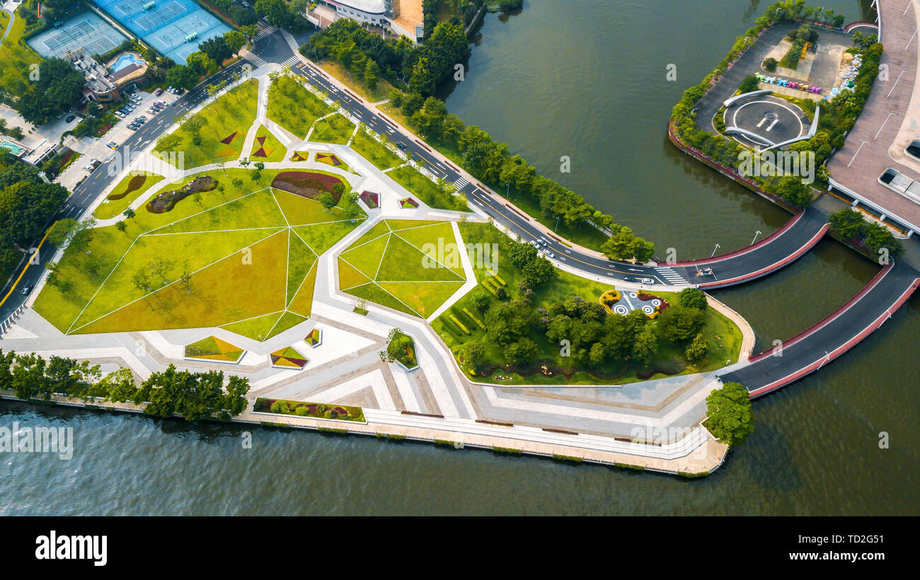 Aerial shot beautiful park lakes hi-res stock photography and images ...