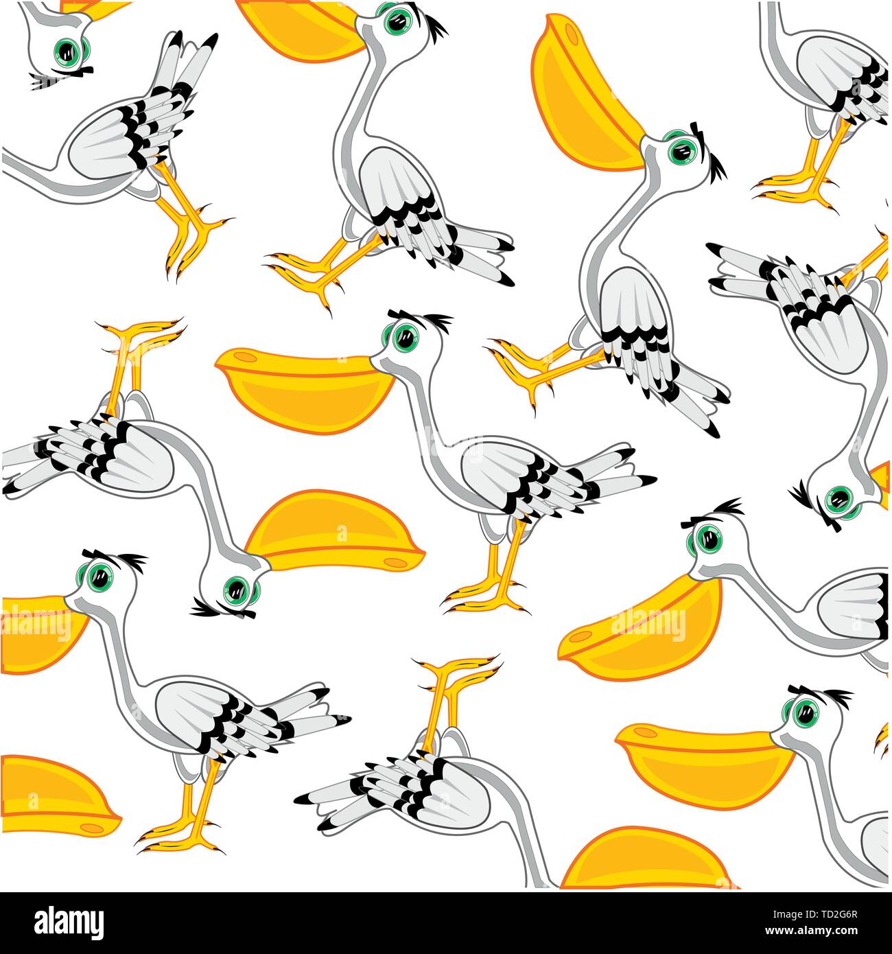Vector illustration of the bird pelican decorative pattern Stock Vector ...