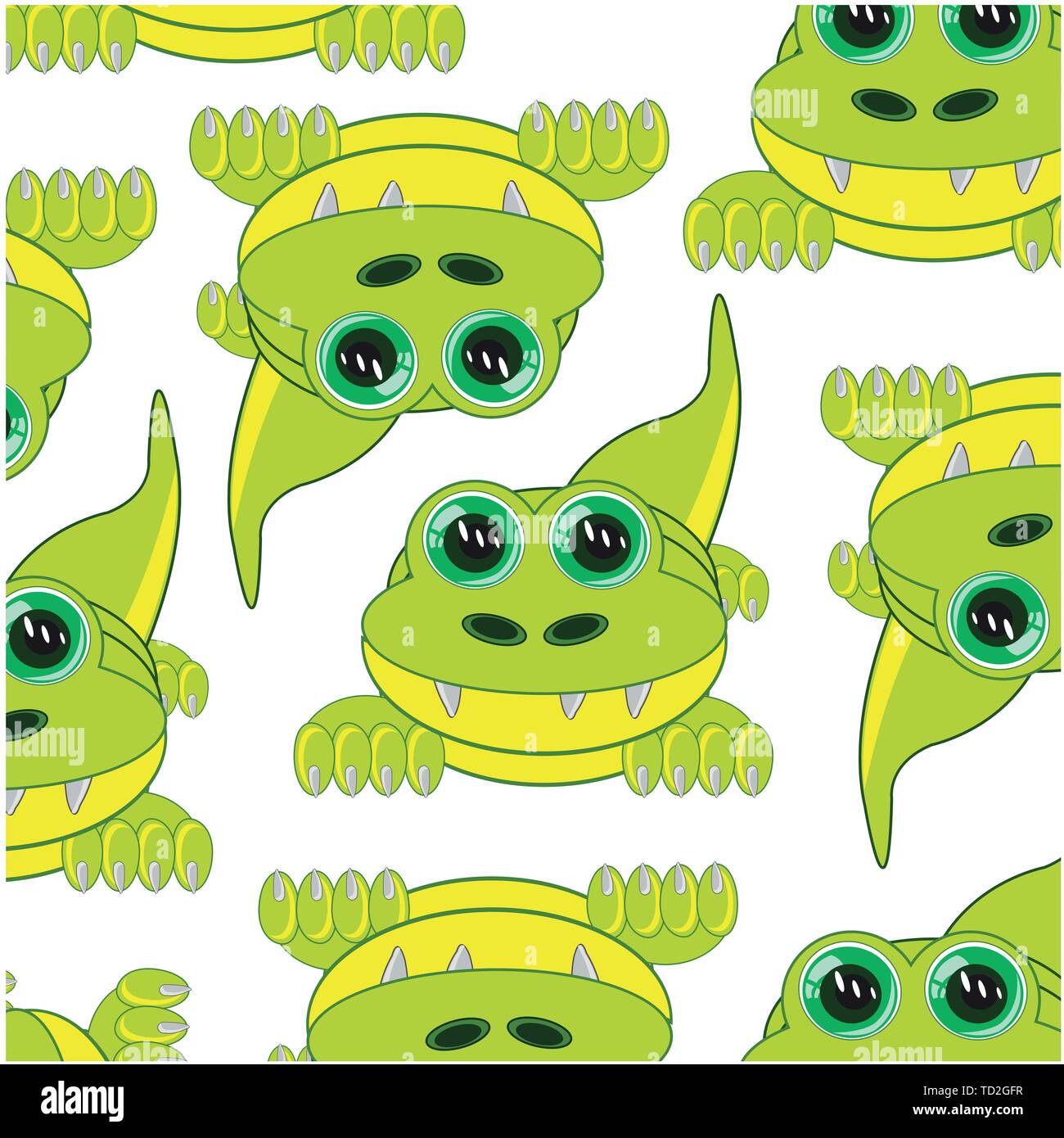 Vector illustration of the cartoon of the crocodile decorative pattern ...