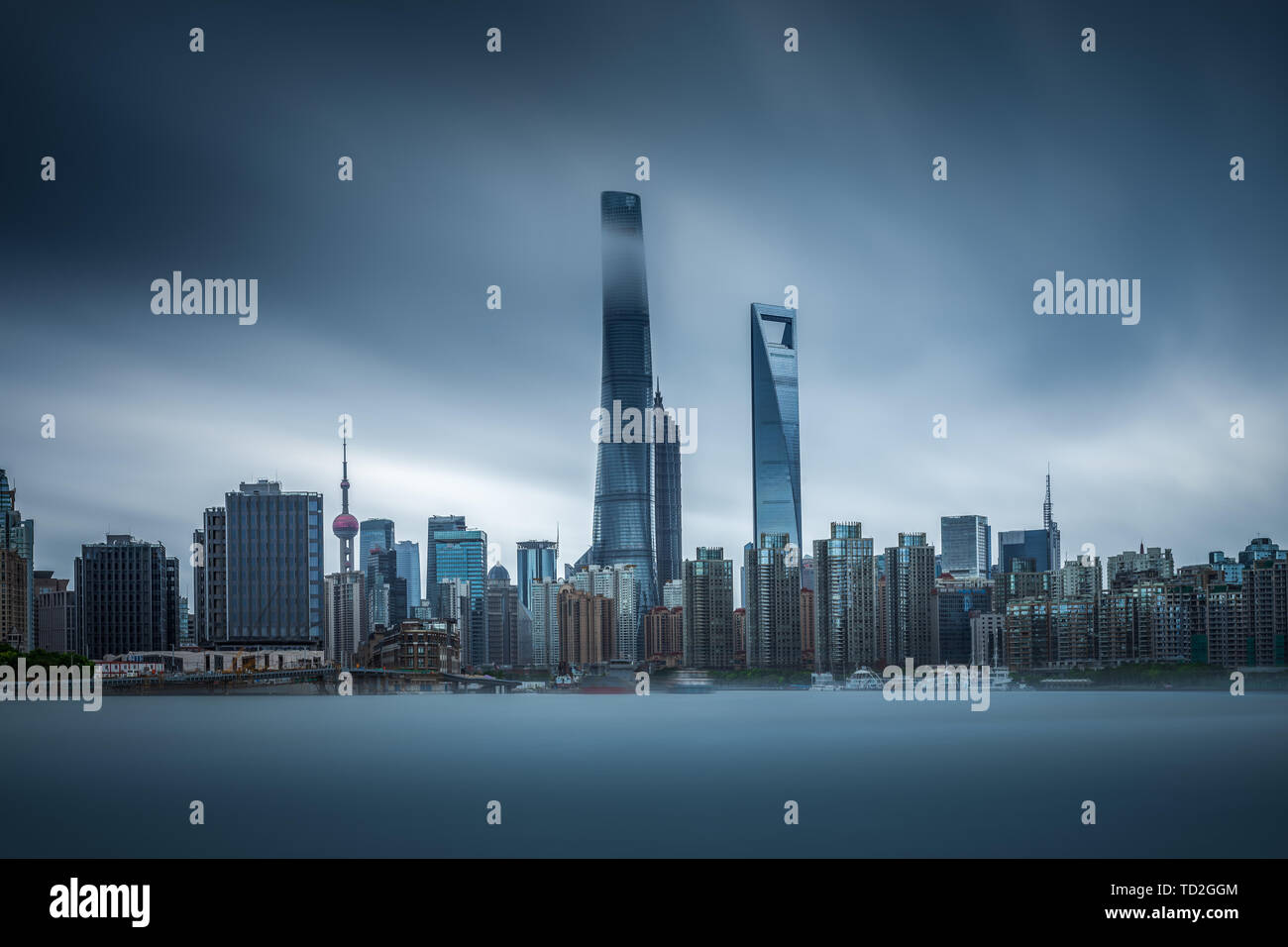 High rise building lujiazui global financial center hi-res stock ...