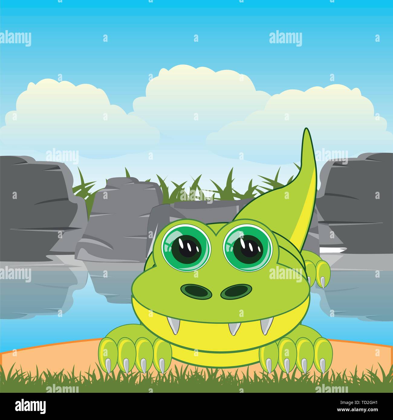 Stone crocodile Stock Vector Images - Alamy