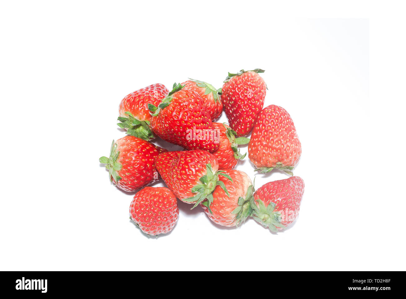 Strawberry on white background Stock Photo - Alamy
