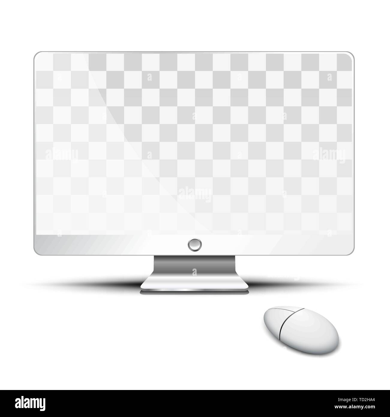 Transparent flat screen and mouse on the desktop Stock Vector Image ...