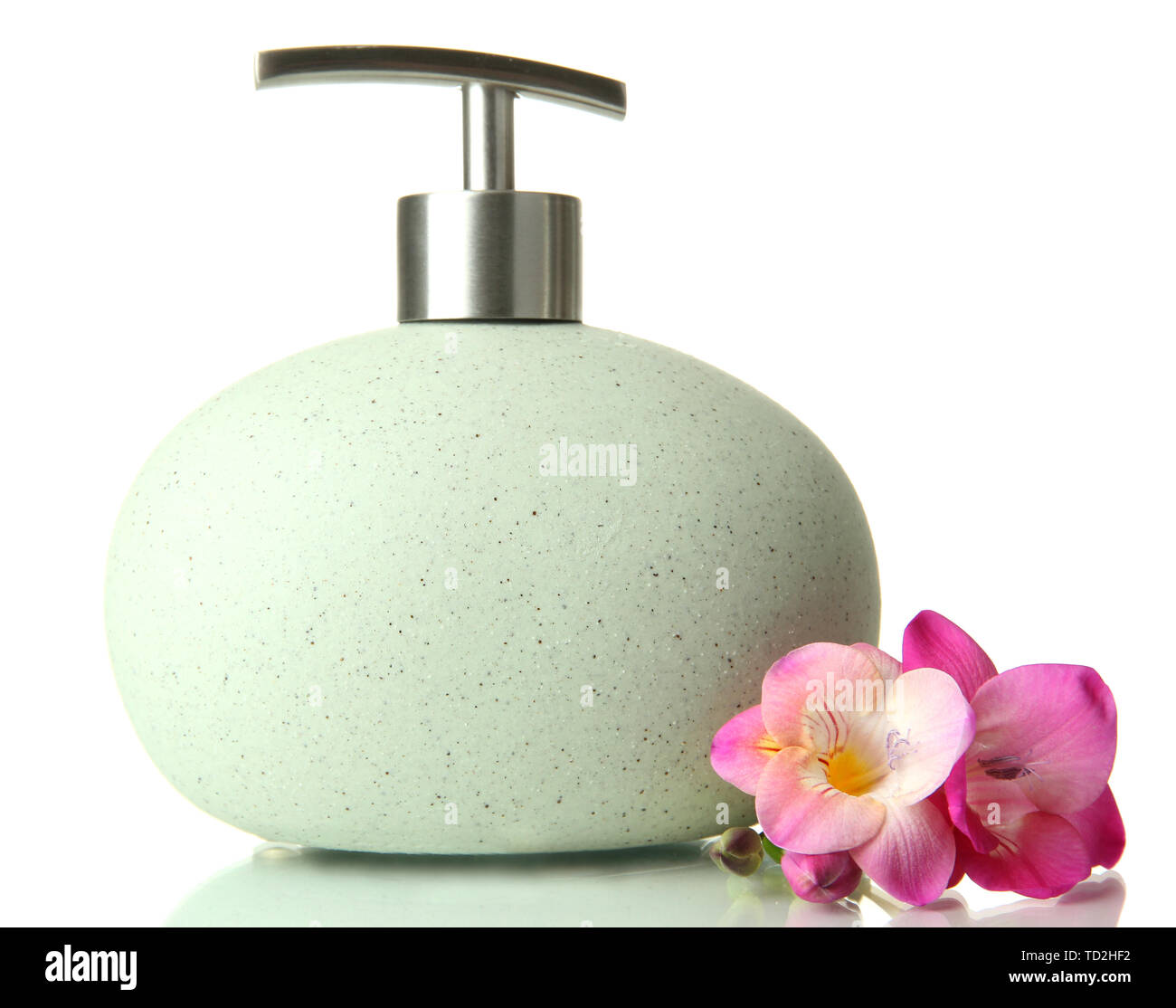 Bottle with liquid soap isolated on white Stock Photo - Alamy