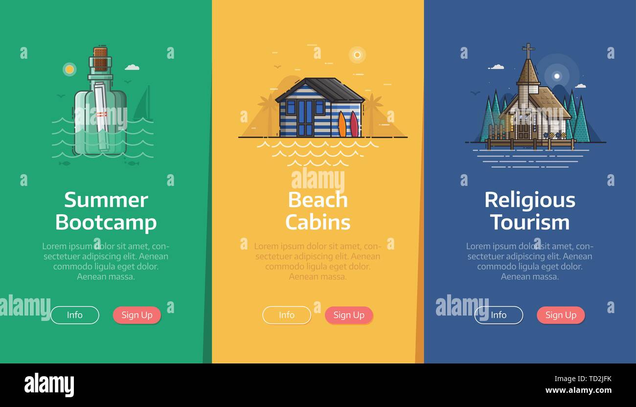 Summer Vacation on Seaside Coast Banners Stock Vector Image & Art - Alamy