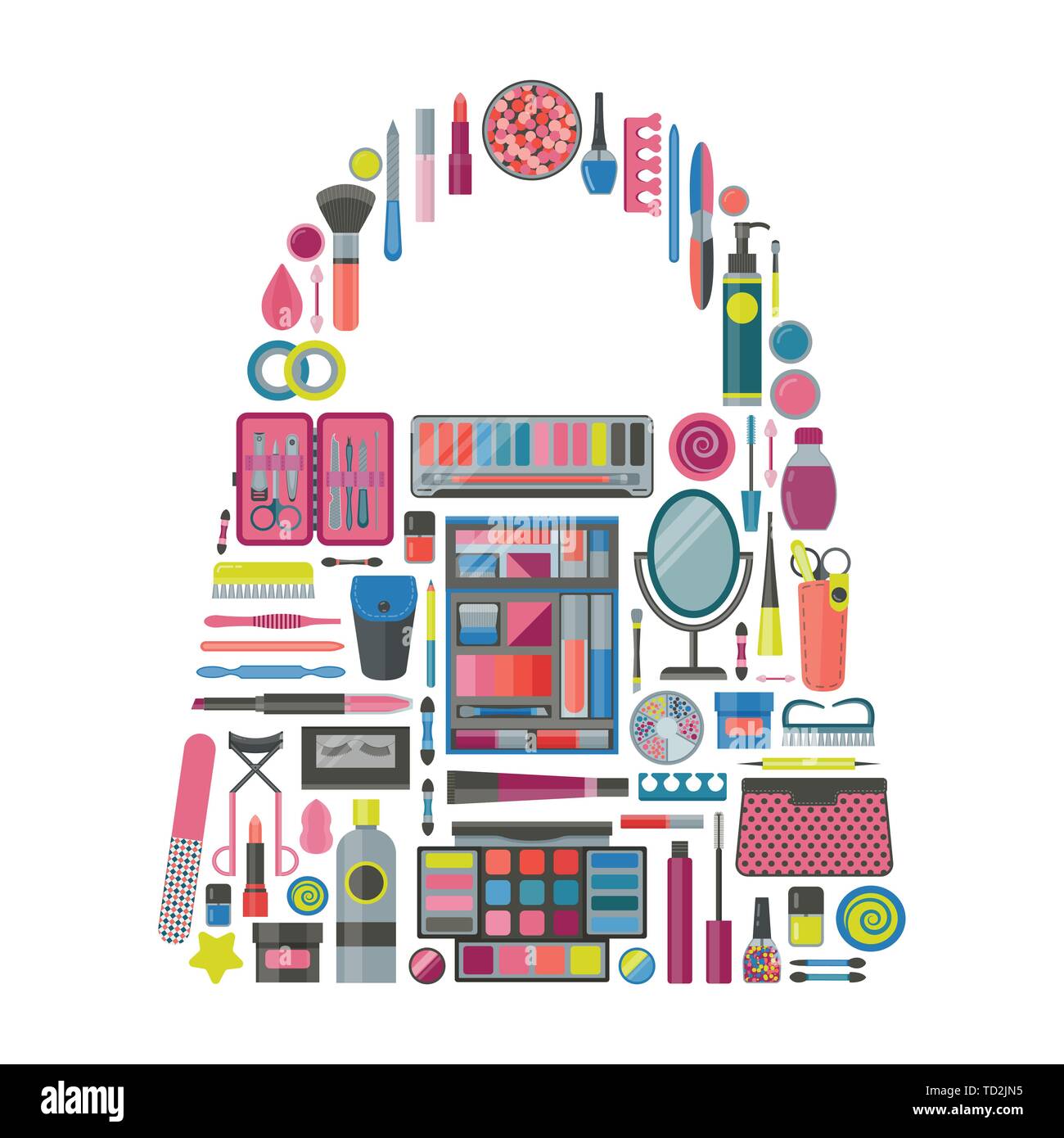 Beauty cosmetic bag woman Stock Vector Images - Alamy