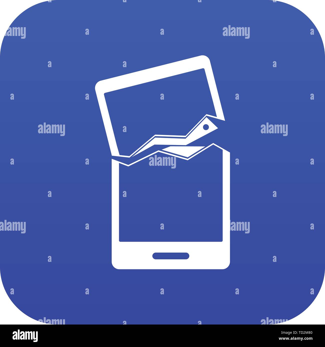 Broken phone icon digital blue Stock Vector Image & Art - Alamy