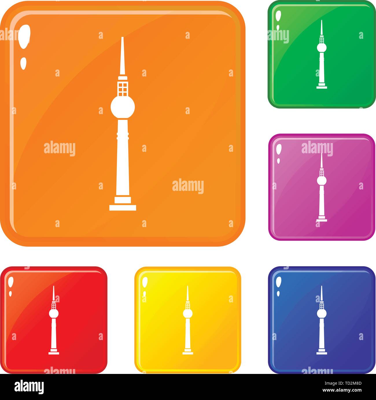 Tower icons set vector color Stock Vector Image & Art - Alamy