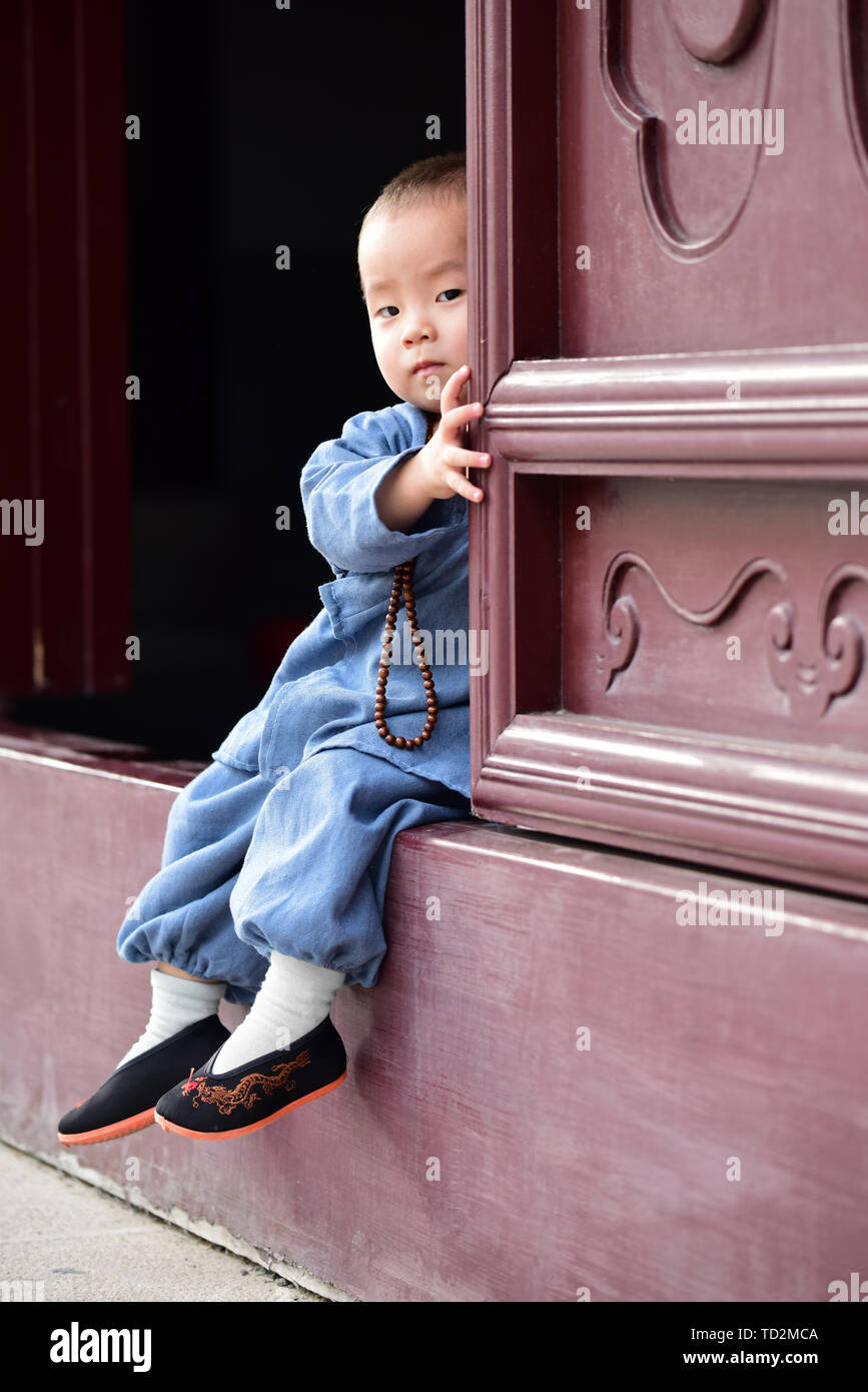 Cute little monk, children's photography Stock Photo - Alamy