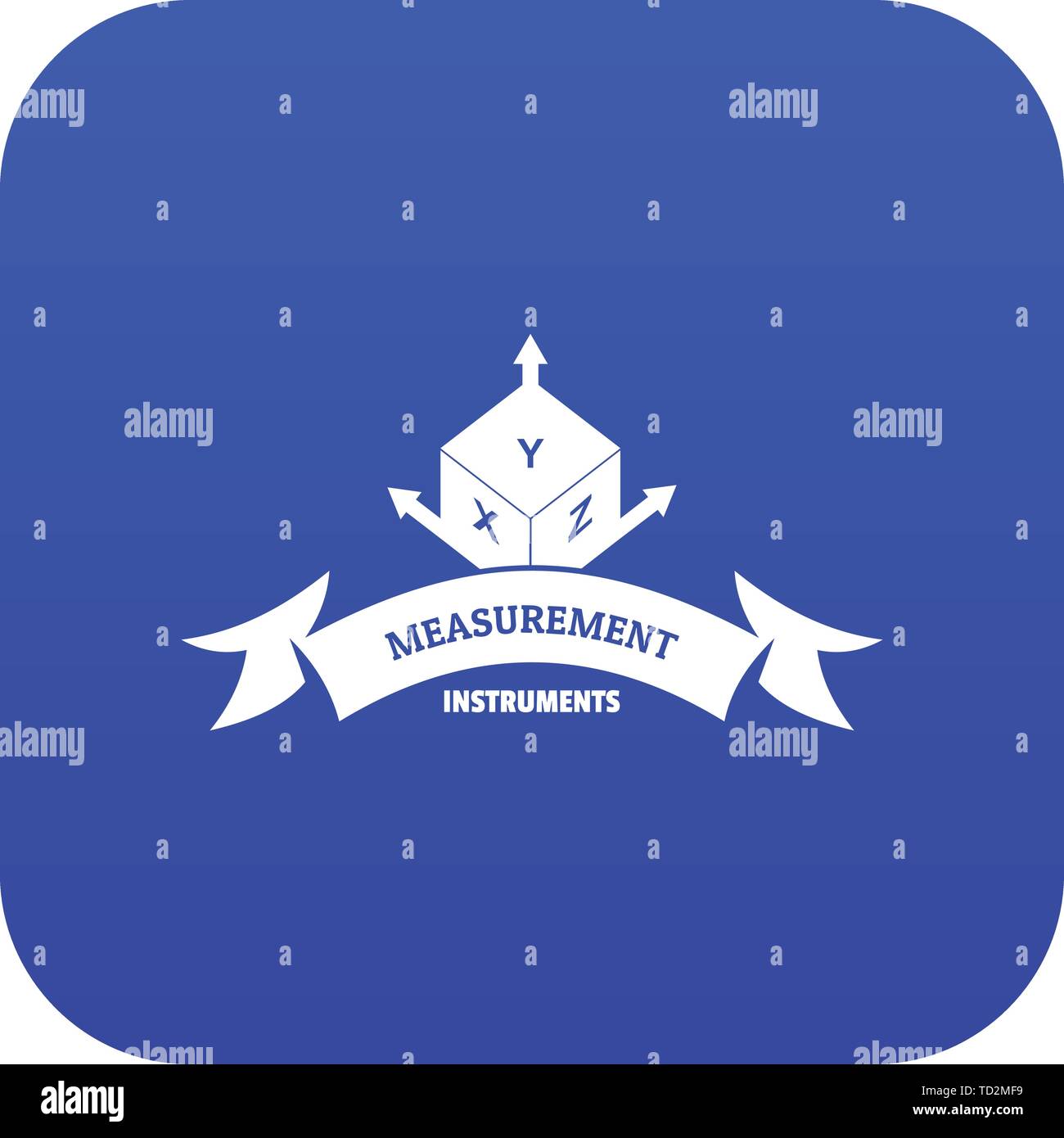 Measurement cube icon blue vector Stock Vector Image & Art - Alamy