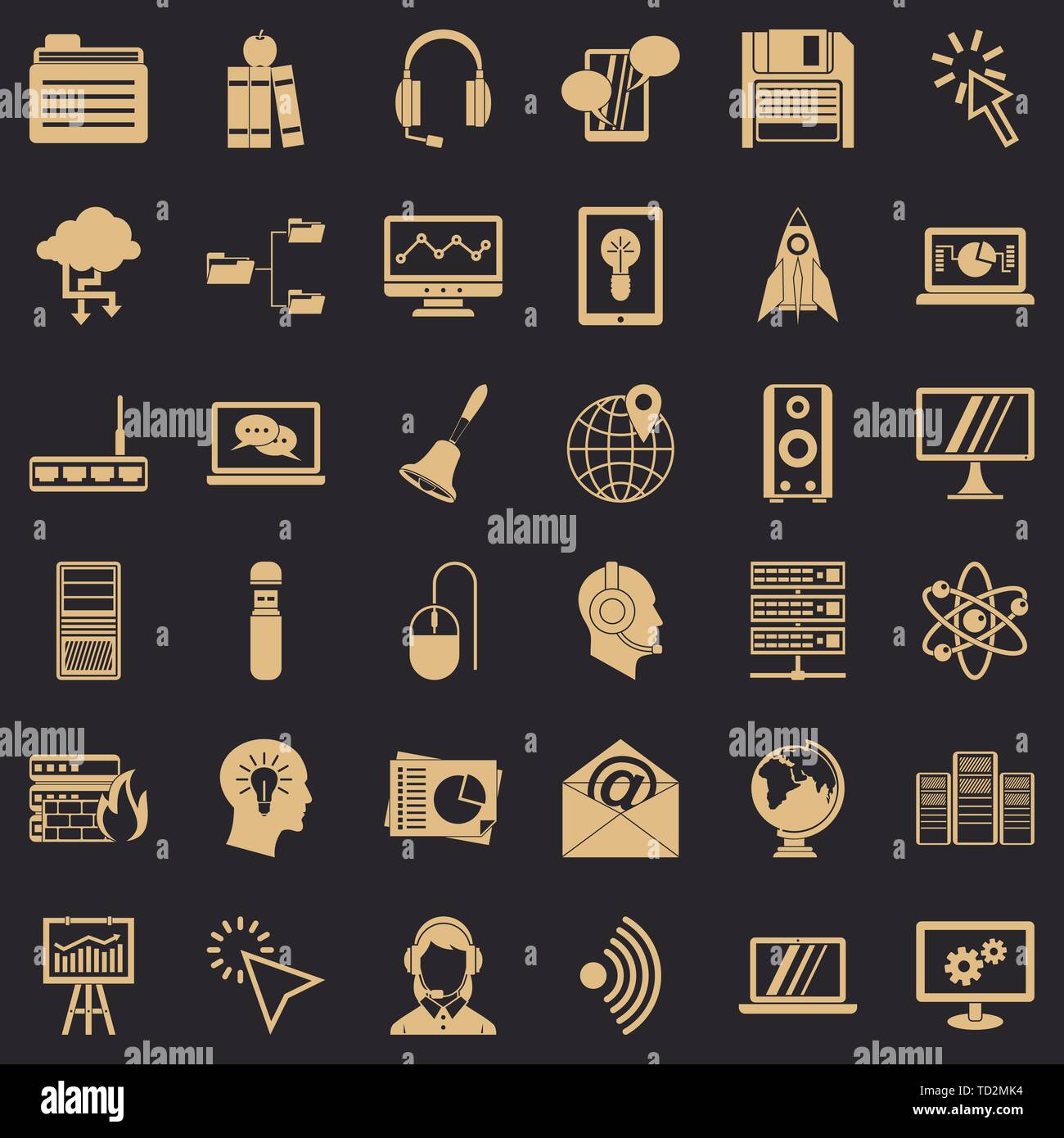 System network icons set, simple style Stock Vector Image & Art - Alamy