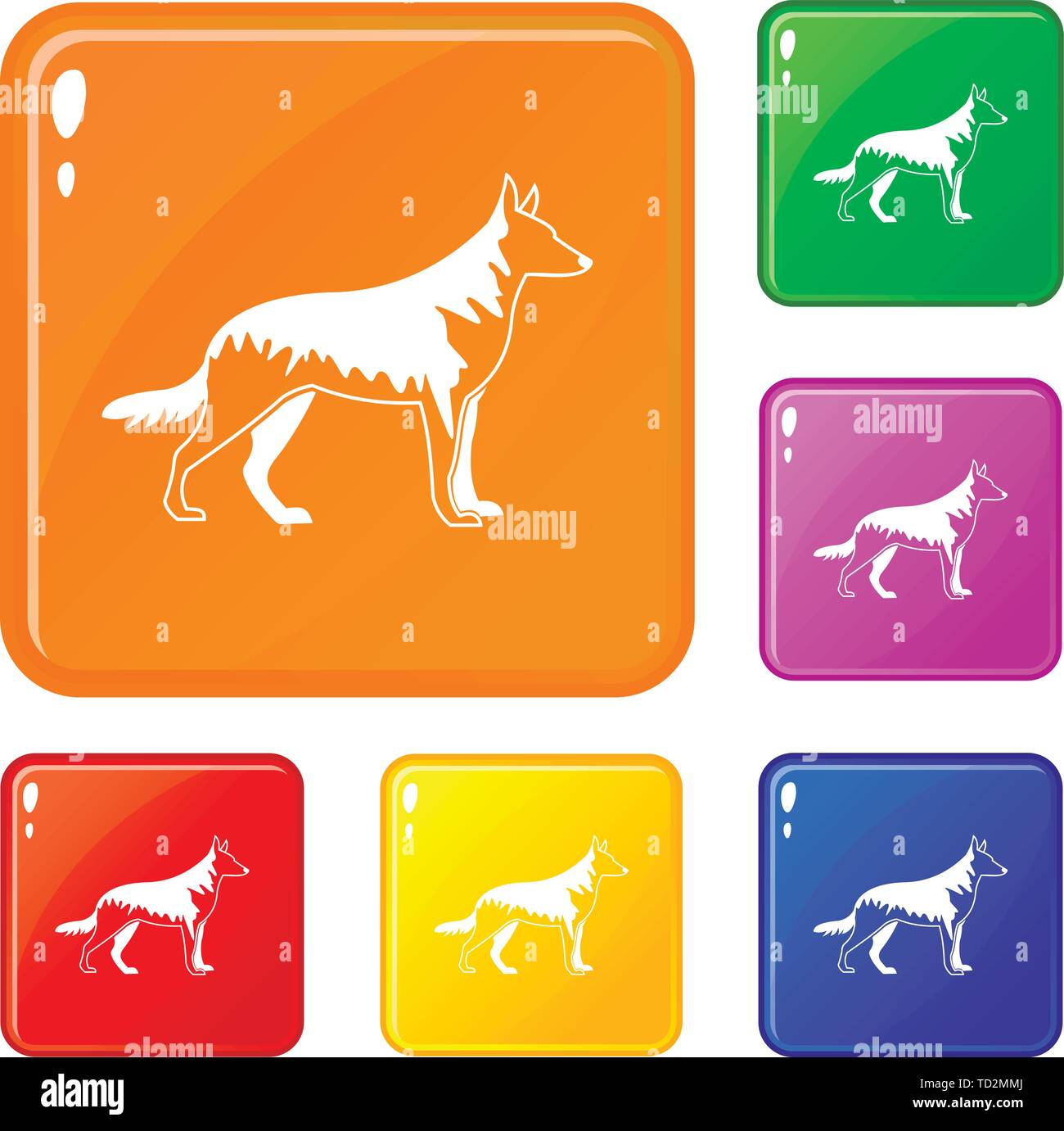 Shepherd dog icons set vector color Stock Vector Image & Art - Alamy