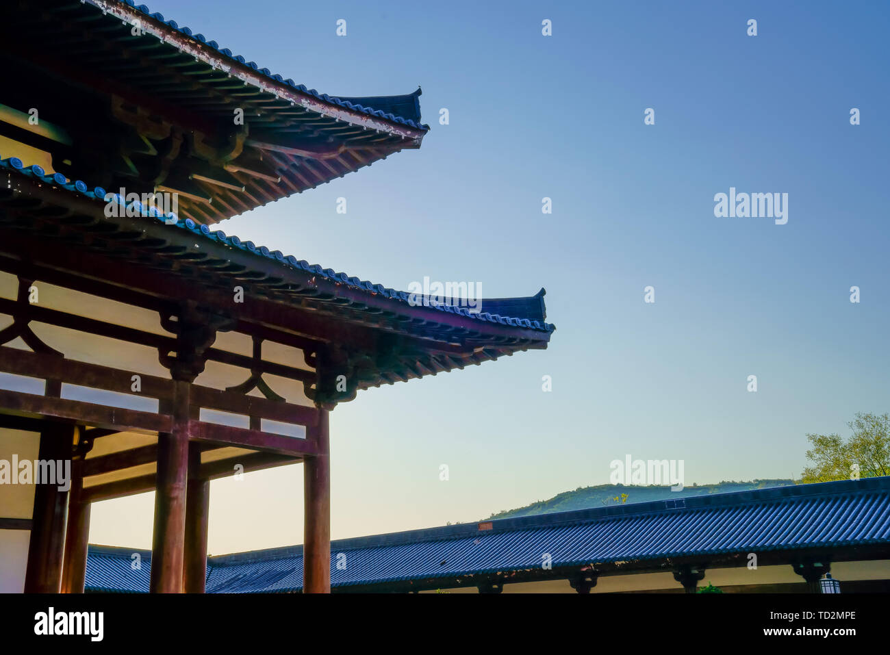 Sun light ancient trees and roofs hi-res stock photography and images ...