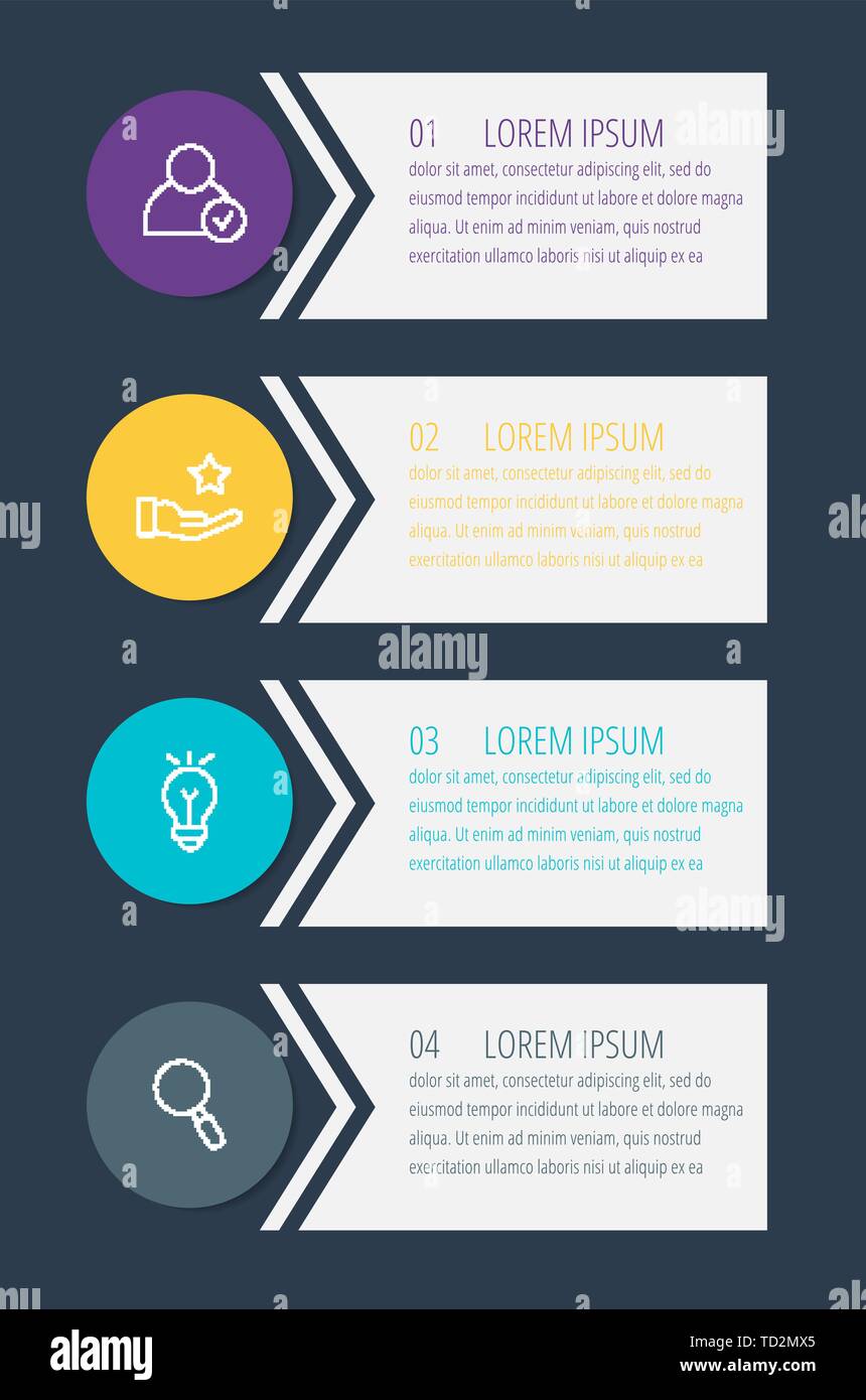 Vector infographic flat template circles for four label, diagram, graph, presentation. Business ...
