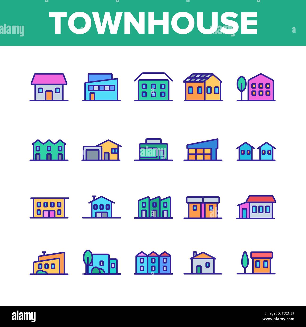 Townhouses architecture Stock Vector Images - Alamy
