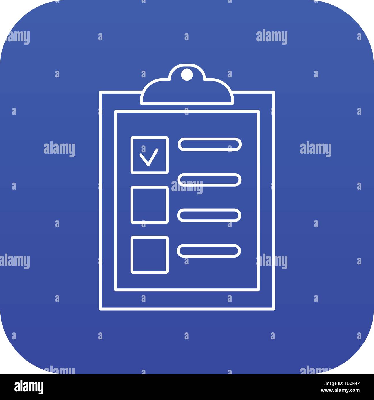 Checklist icon blue vector Stock Vector Image & Art - Alamy