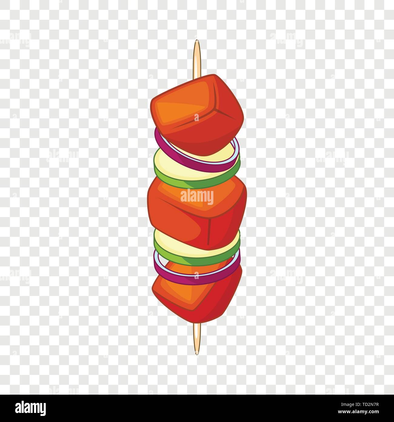 Barbecue kebab on a skewer icon, cartoon style Stock Vector Image & Art ...
