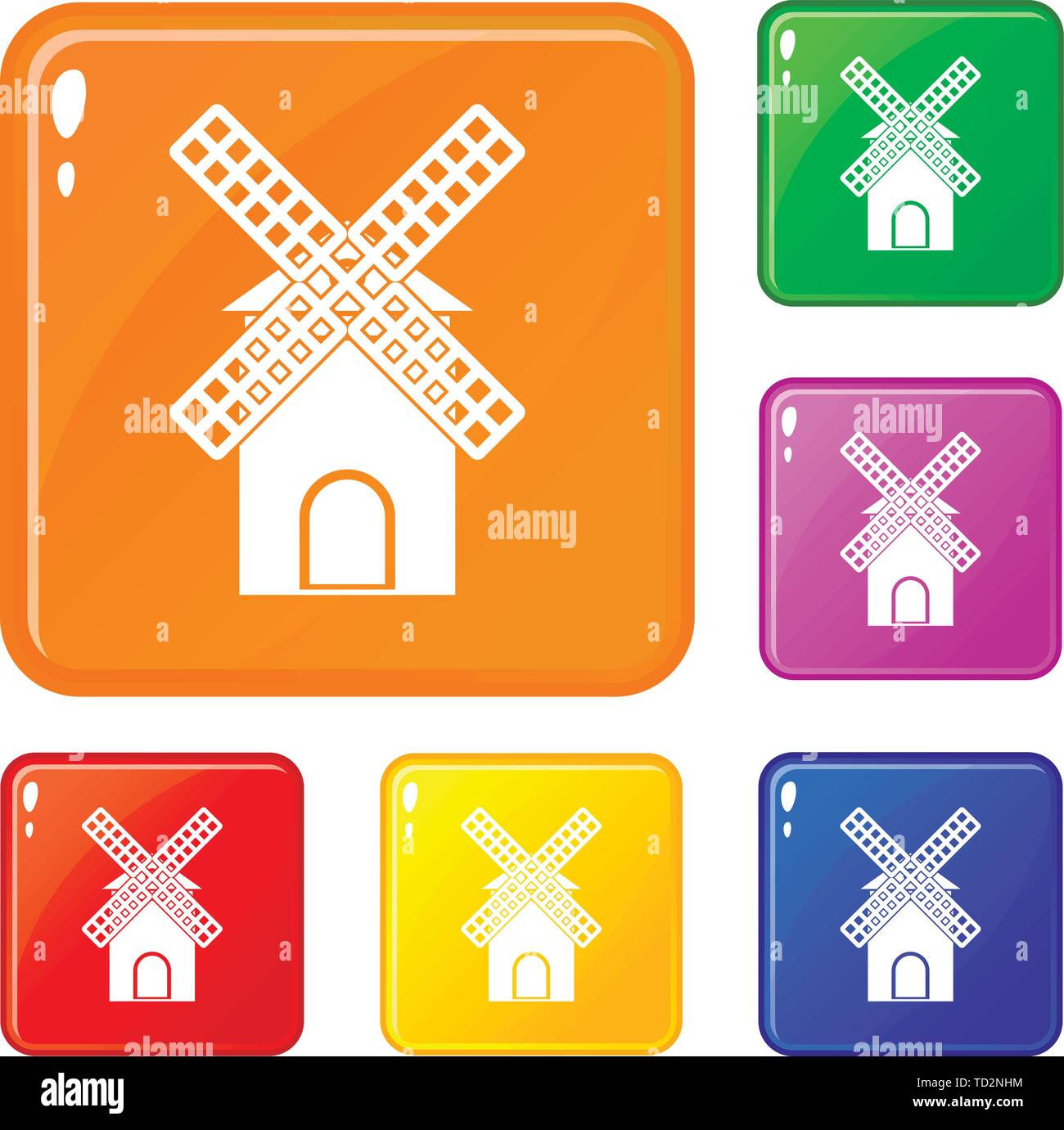 Mill icons set vector color Stock Vector Image & Art - Alamy