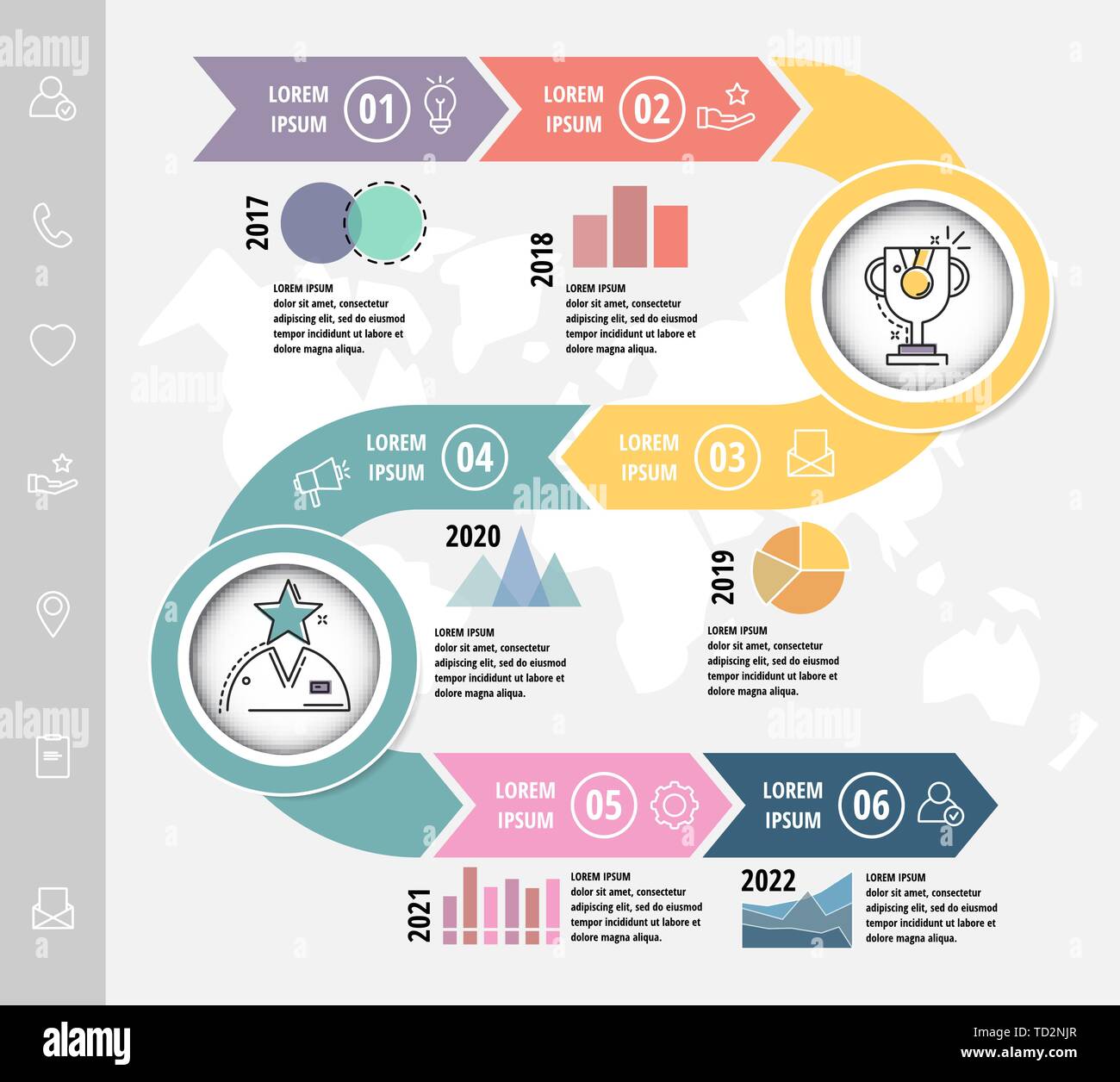 Vector modern flat illustration.Timeline infographic template with ...